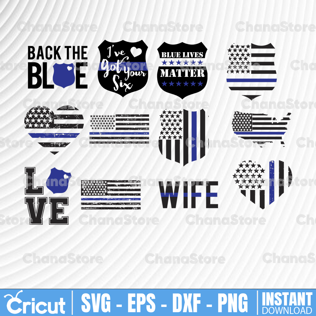 Police Flag Bundle, Police Thin Blue Line SVG |The Blue Live | Inspire ...