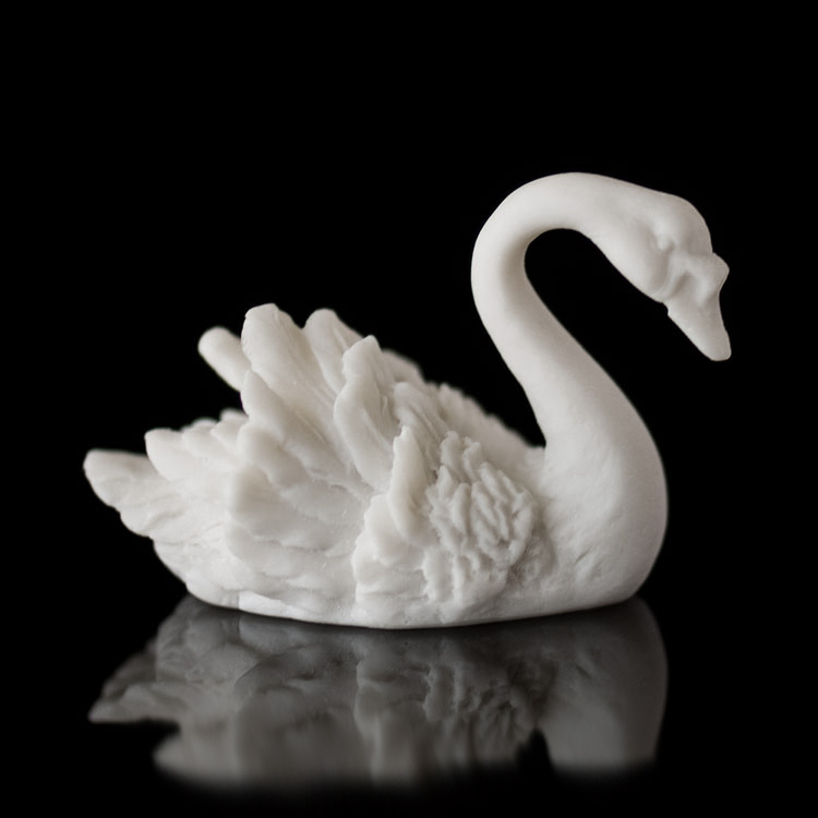 White Swan figurine - Marble bird statuette - Stone Art - Inspire Uplift