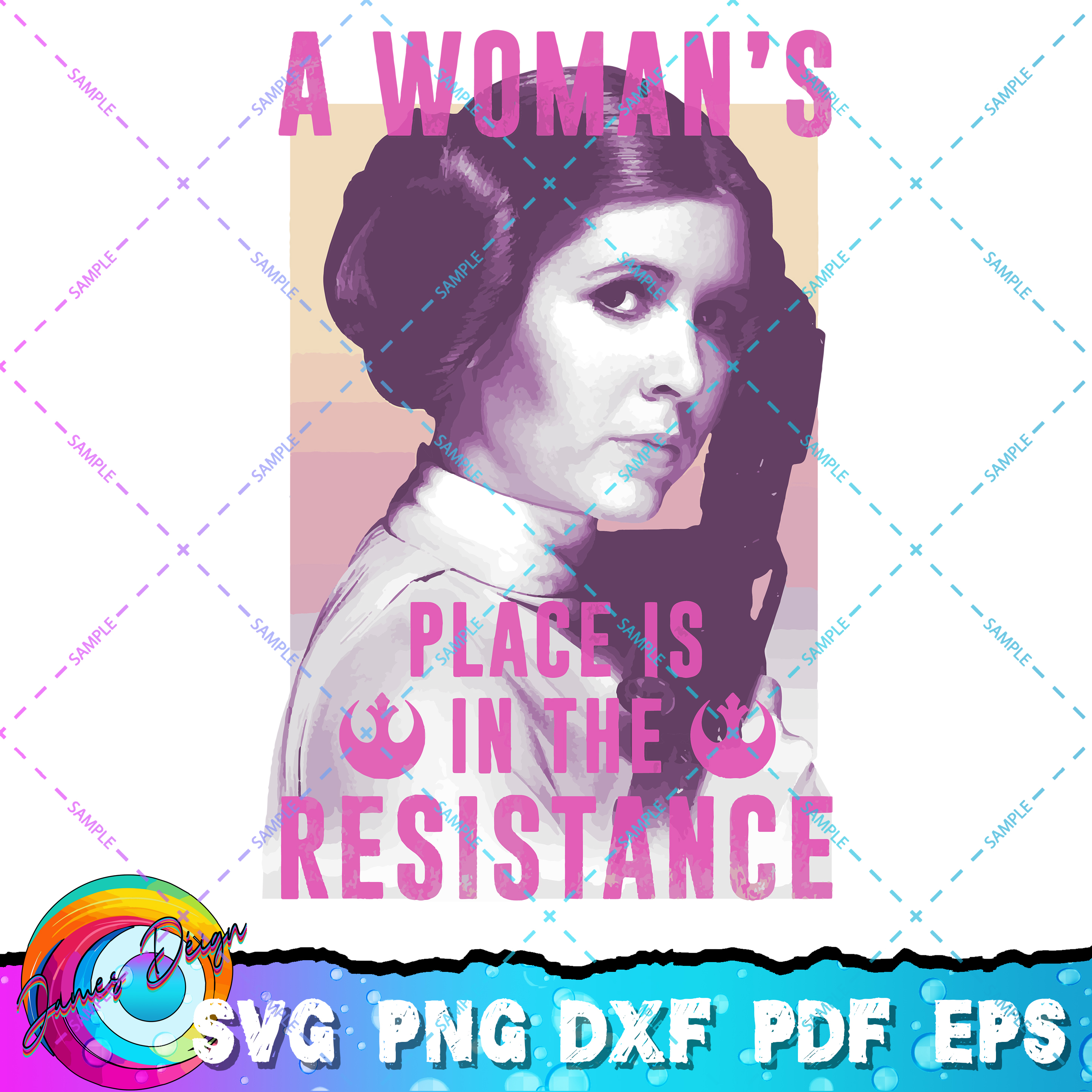 Star Wars Princess Leia Resistance PNG, SVG, Sublimation Des | Inspire ...