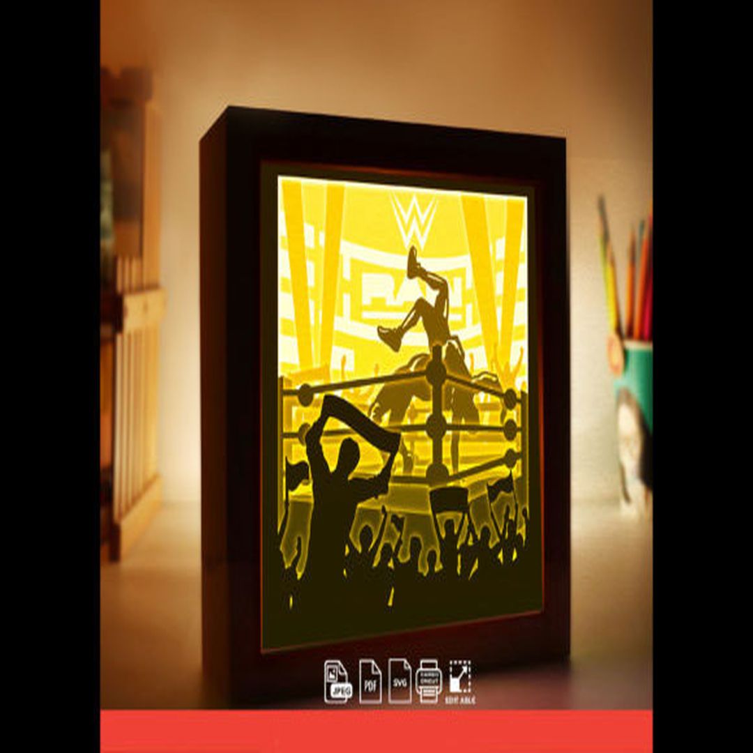 WWE 3D Paper Cut Light Box Template | Inspire Uplift