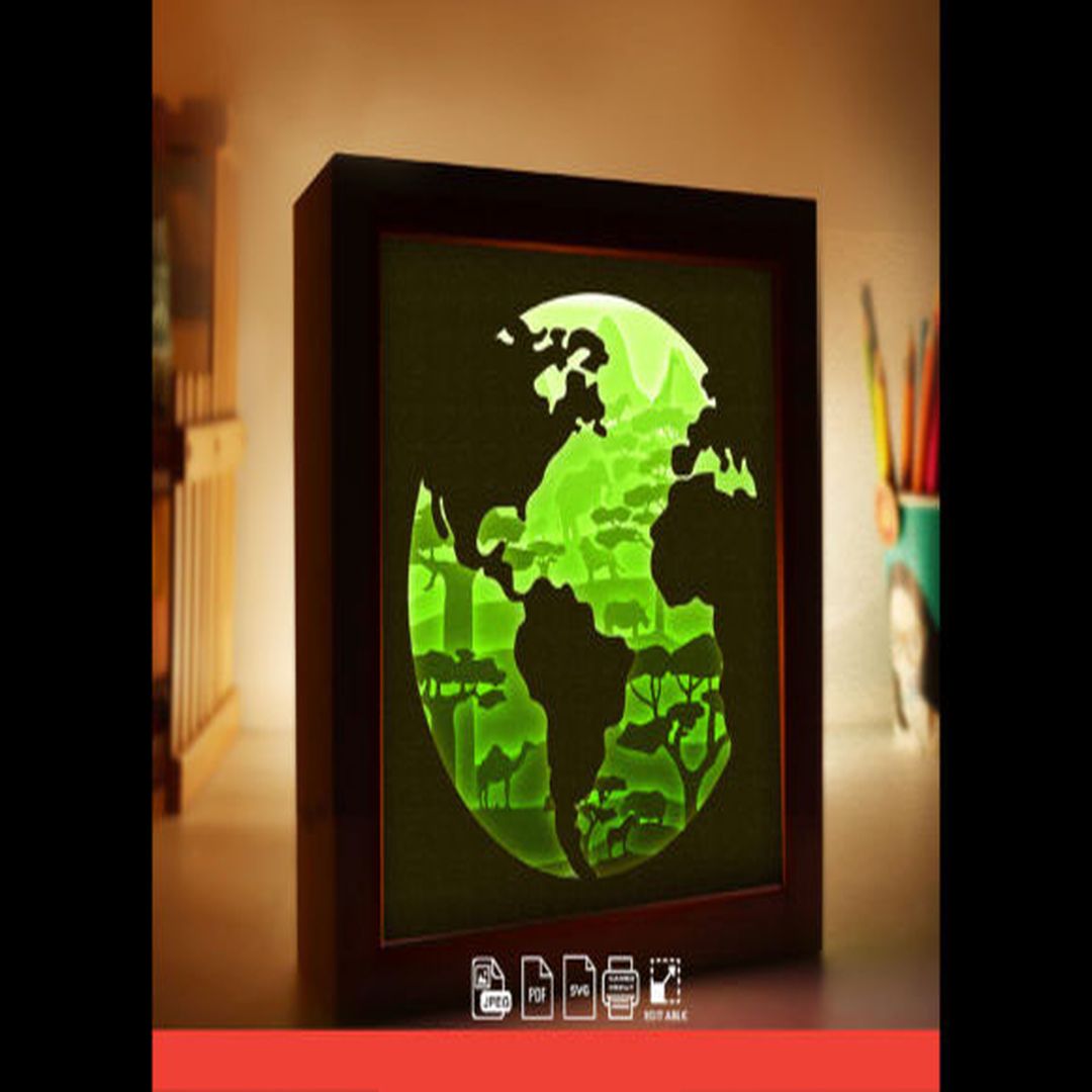 Save Earth 3D Paper Lightbox Template | Inspire Uplift