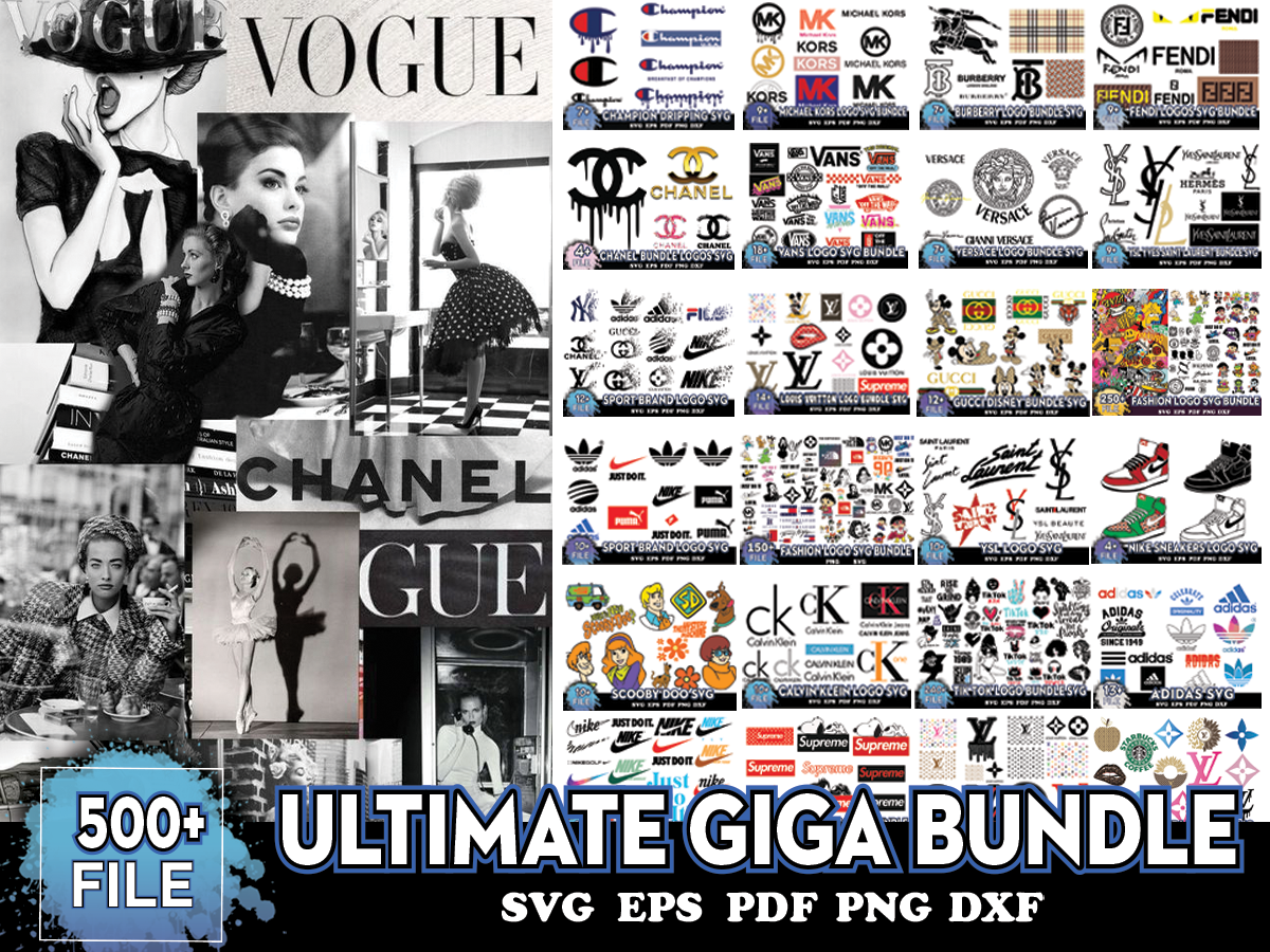 ULTIMATE Giga Bundle, With 500 SVG Files, Brand Logo Svg - Inspire Uplift