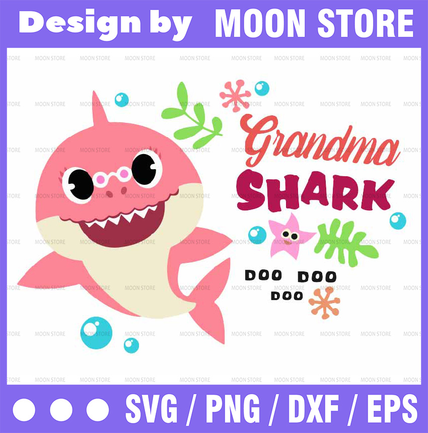 Grandma Shark SVG, Cricut Cut files, Shark Family doo doo do - Inspire ...