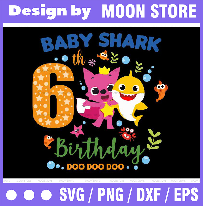 Shark 6th Birthday Svg, Boy Birthday Shark Svg Dxf Eps, Boy | Inspire ...