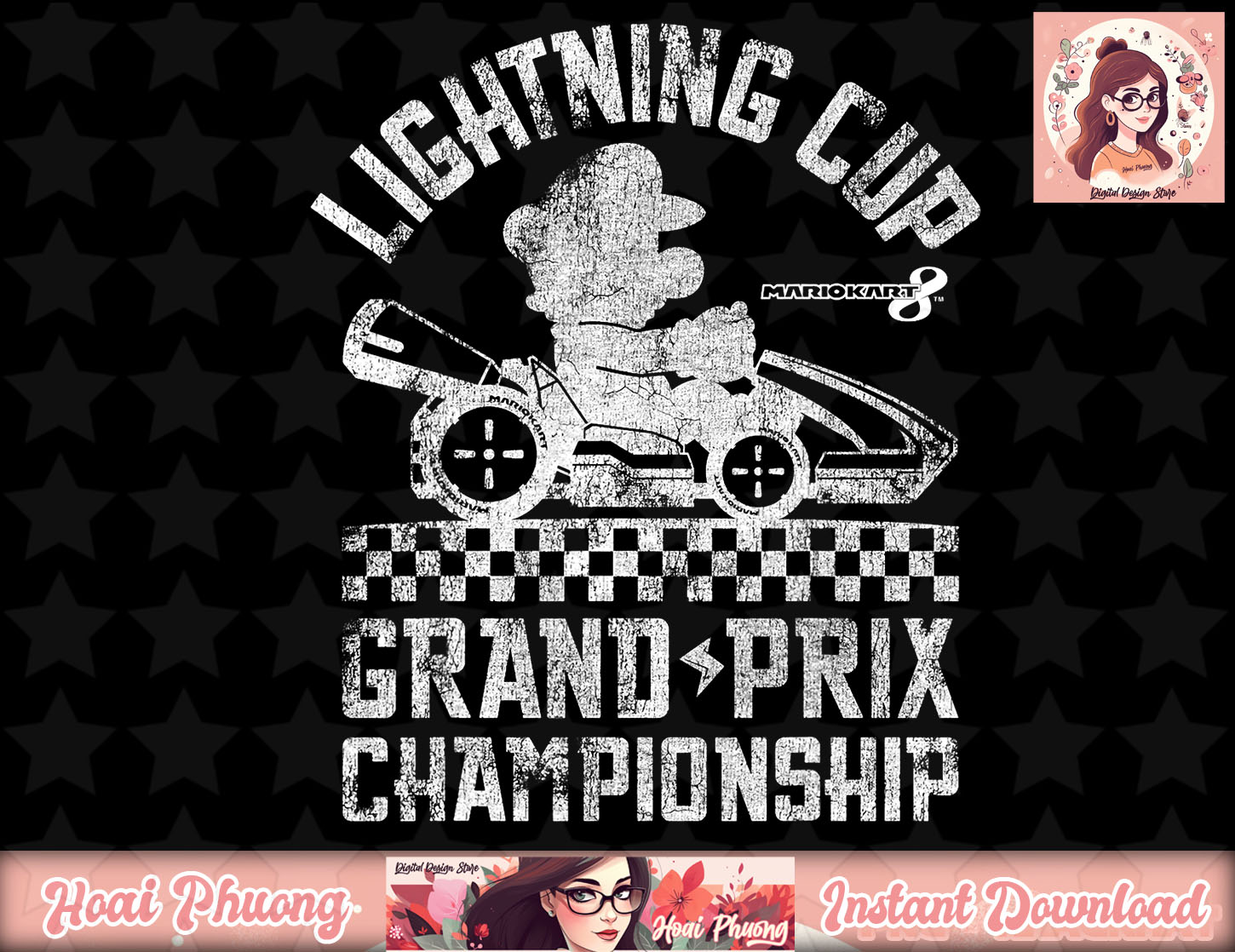 Nintendo Mario Kart Lightning Cup Faded Graphic PNG Sublimat - Inspire ...