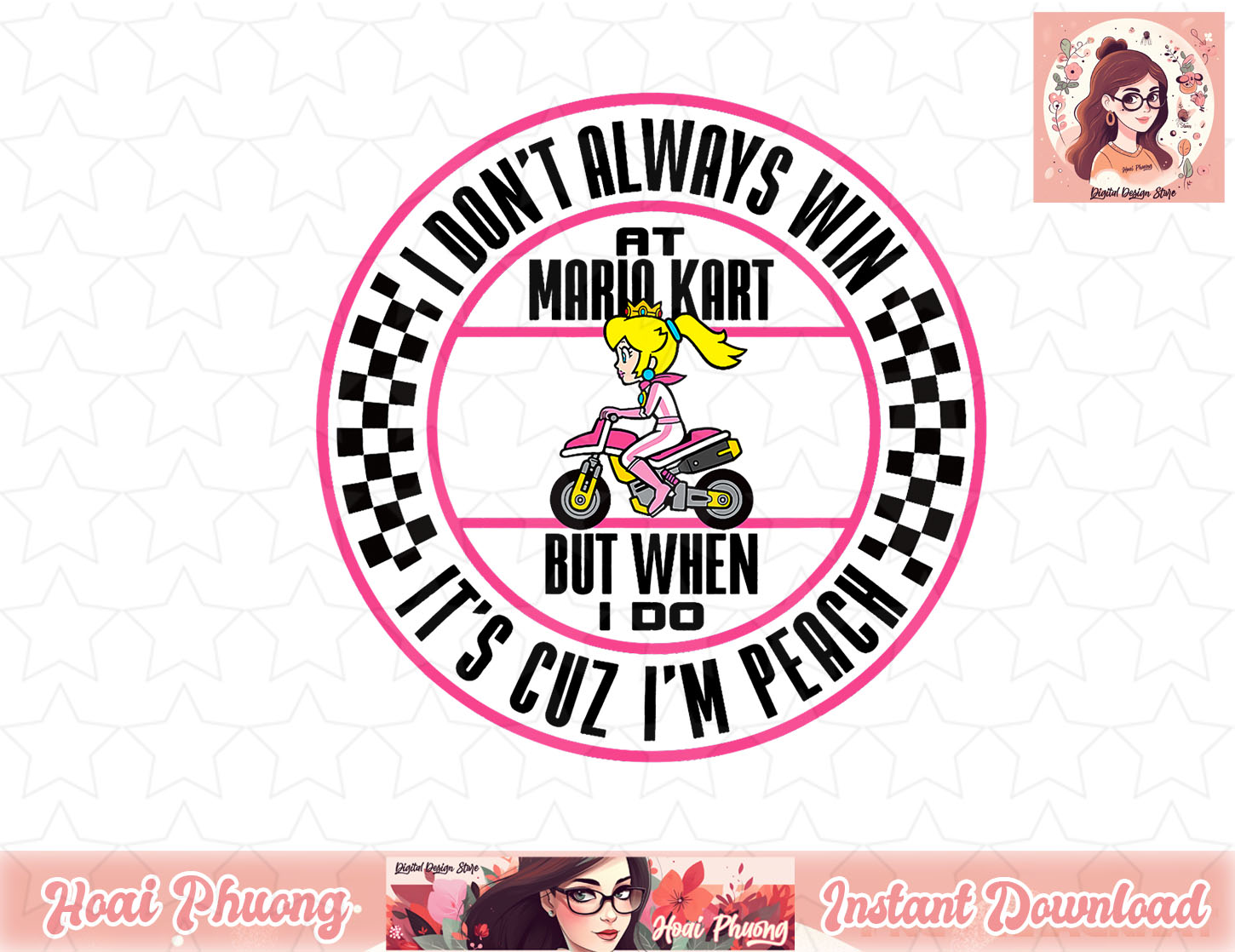 Nintendo Mario Kart Winning As Peach Graphic PNG Sublimation | Inspire ...