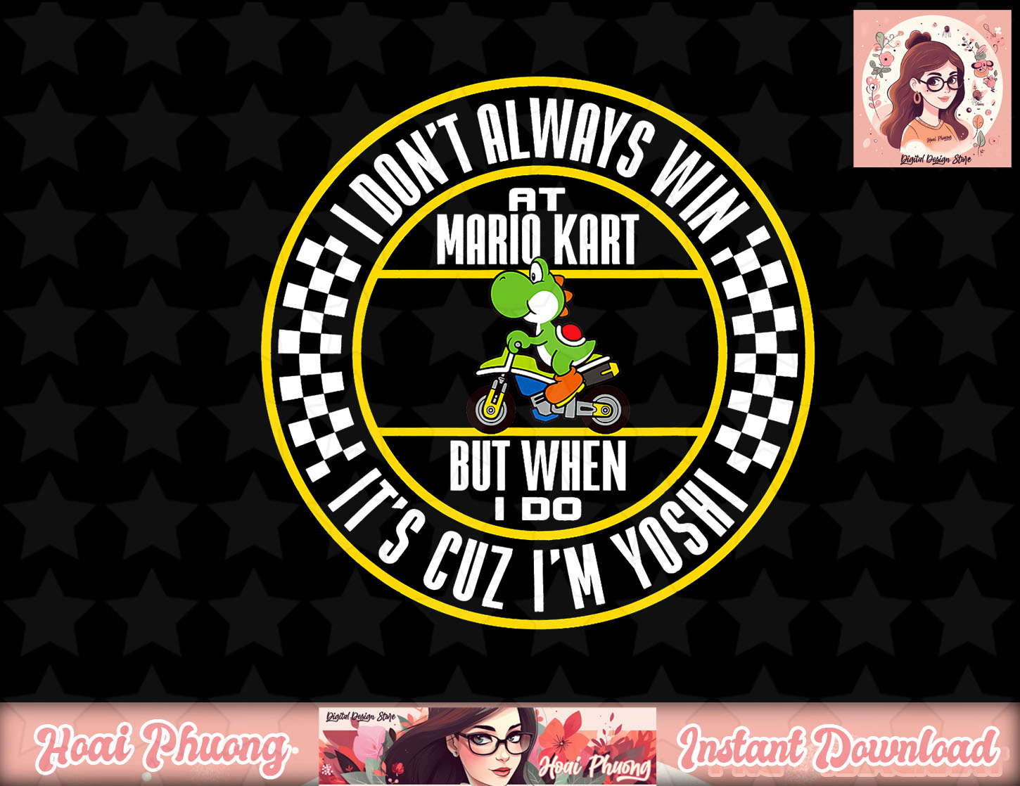 Nintendo Mario Kart Winning As Yoshi Graphic PNG Sublimation | Inspire ...