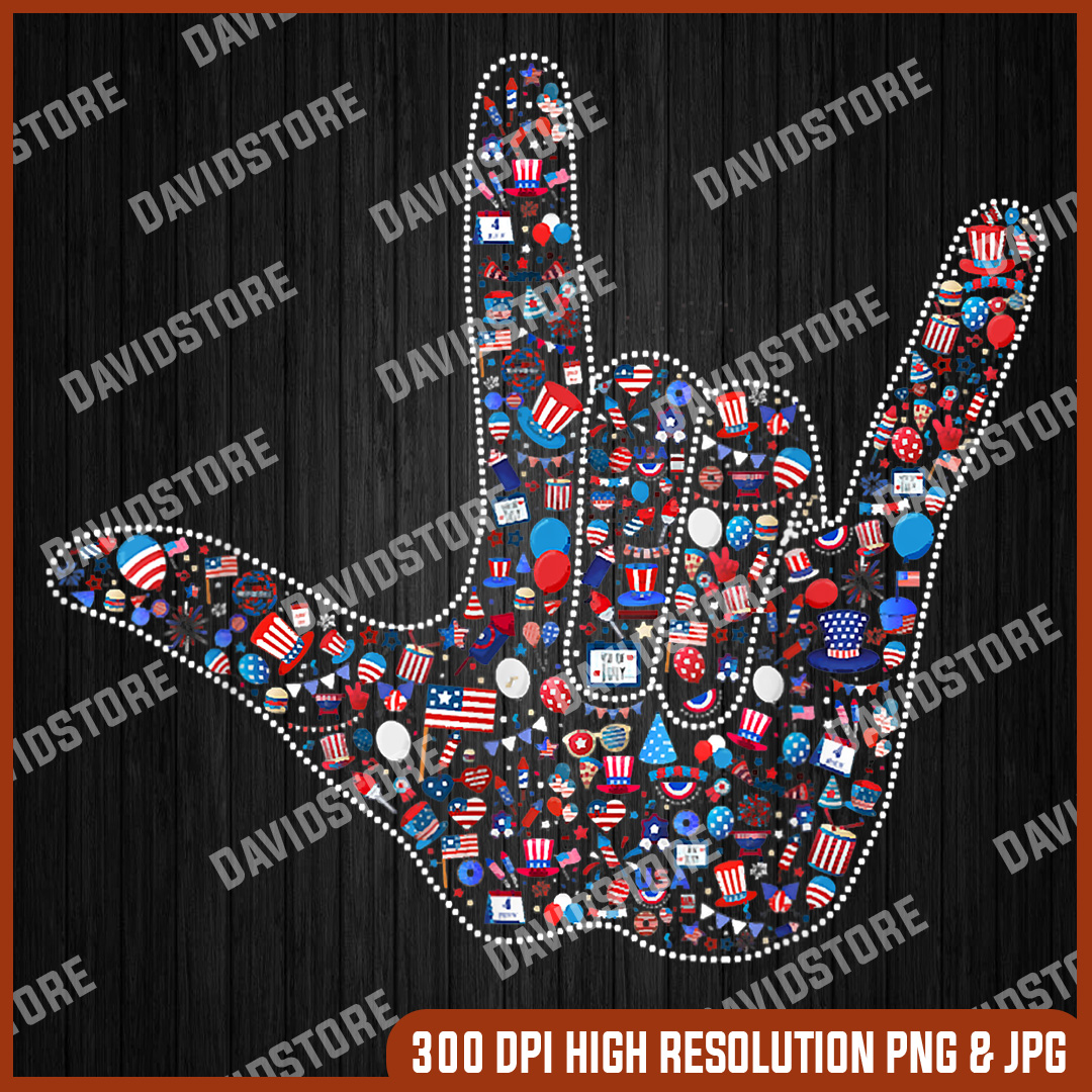 American Sign Language 4th of July, ASL I Love You USA Flag - Inspire ...
