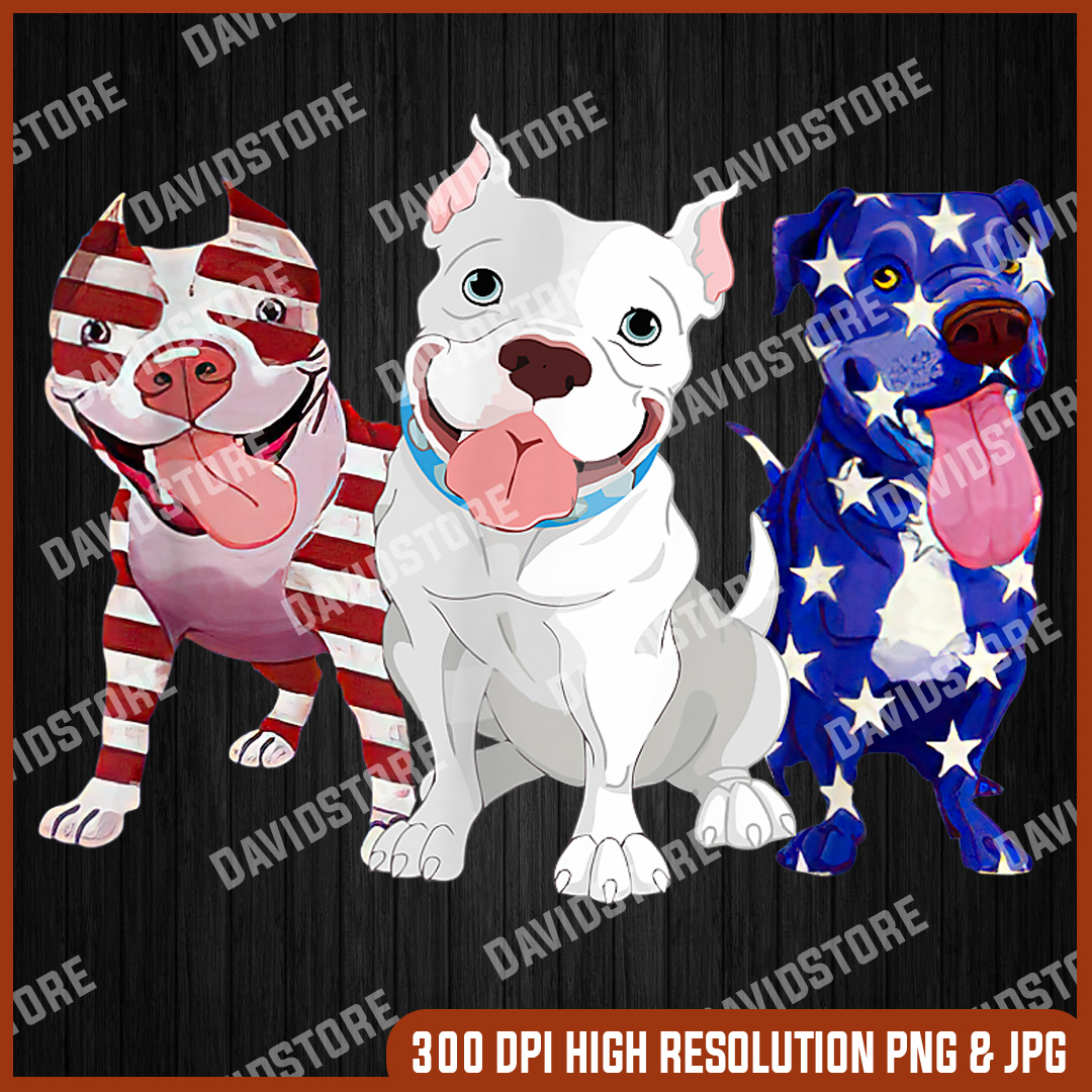 4th of July Pitbull Dog Flag USA 4th Of July, Memorial day, - Inspire ...