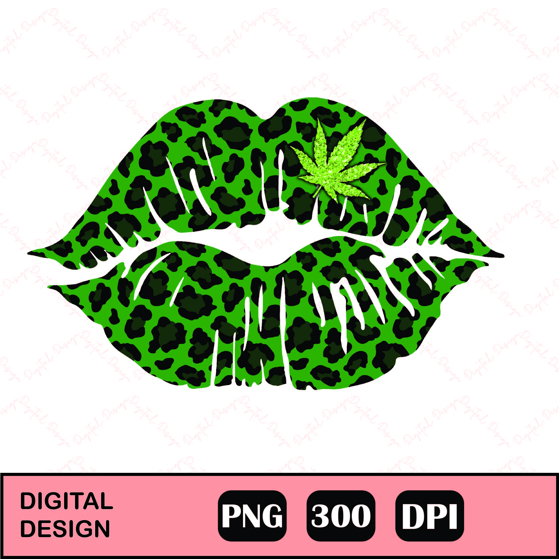 Leopard Print Lips Weed Sublimation, Digital Download Clipar - Inspire ...