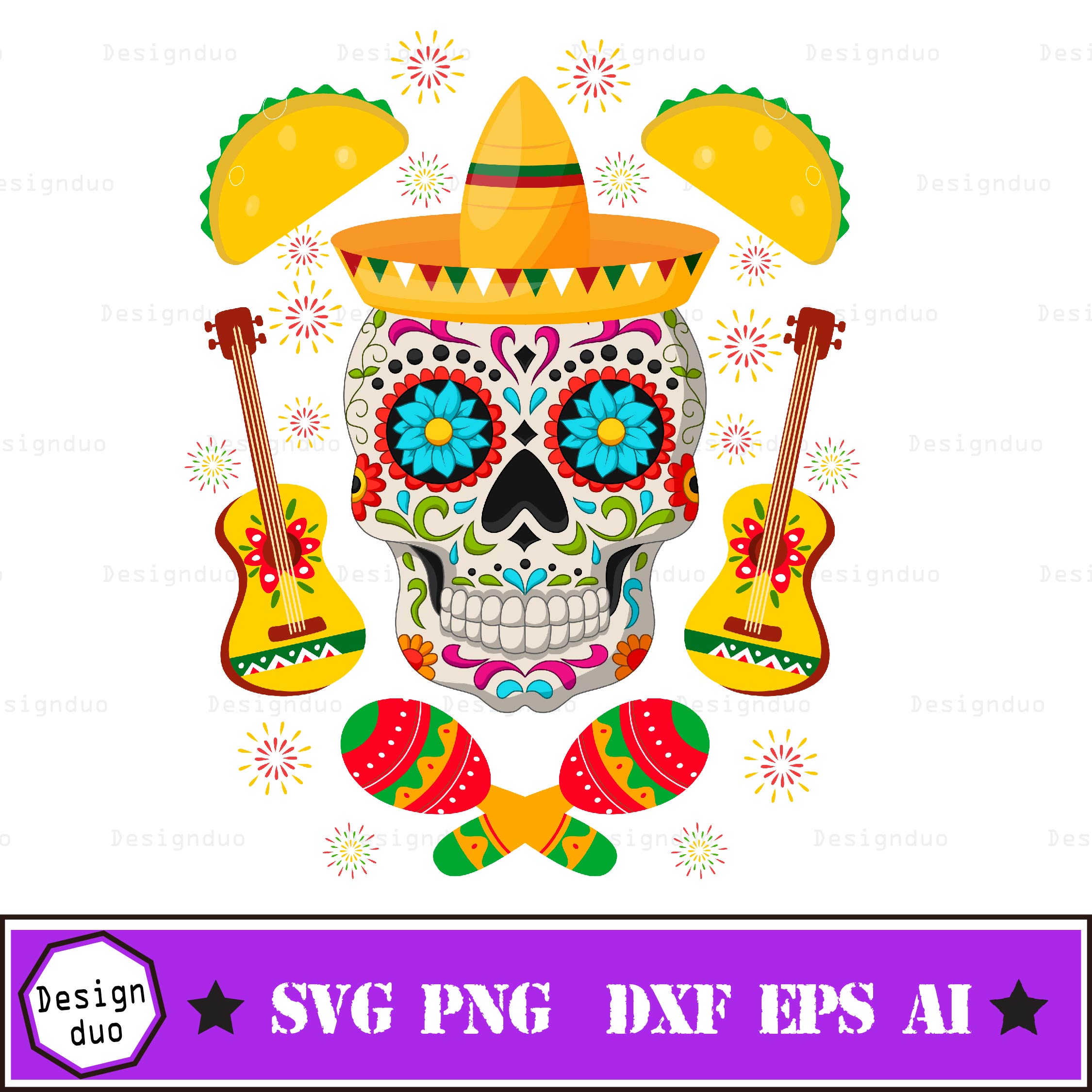 Cinco De Mayo Skull Svg, Cinco De Mayo Svg, Skull Svg, Cricu | Inspire ...