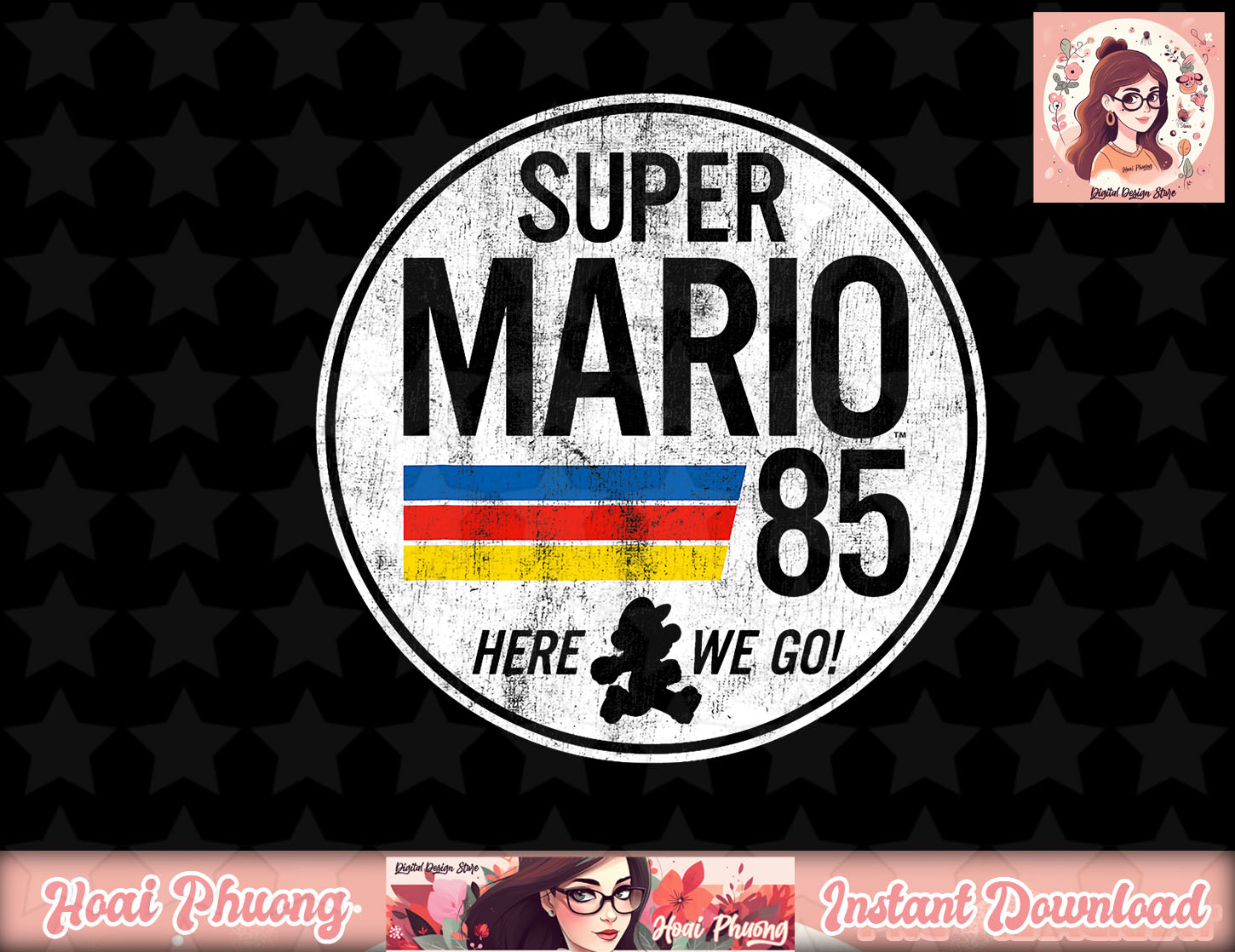 Nintendo Super Mario Here We Go '85 Retro Vintage PNG Sublim - Inspire ...