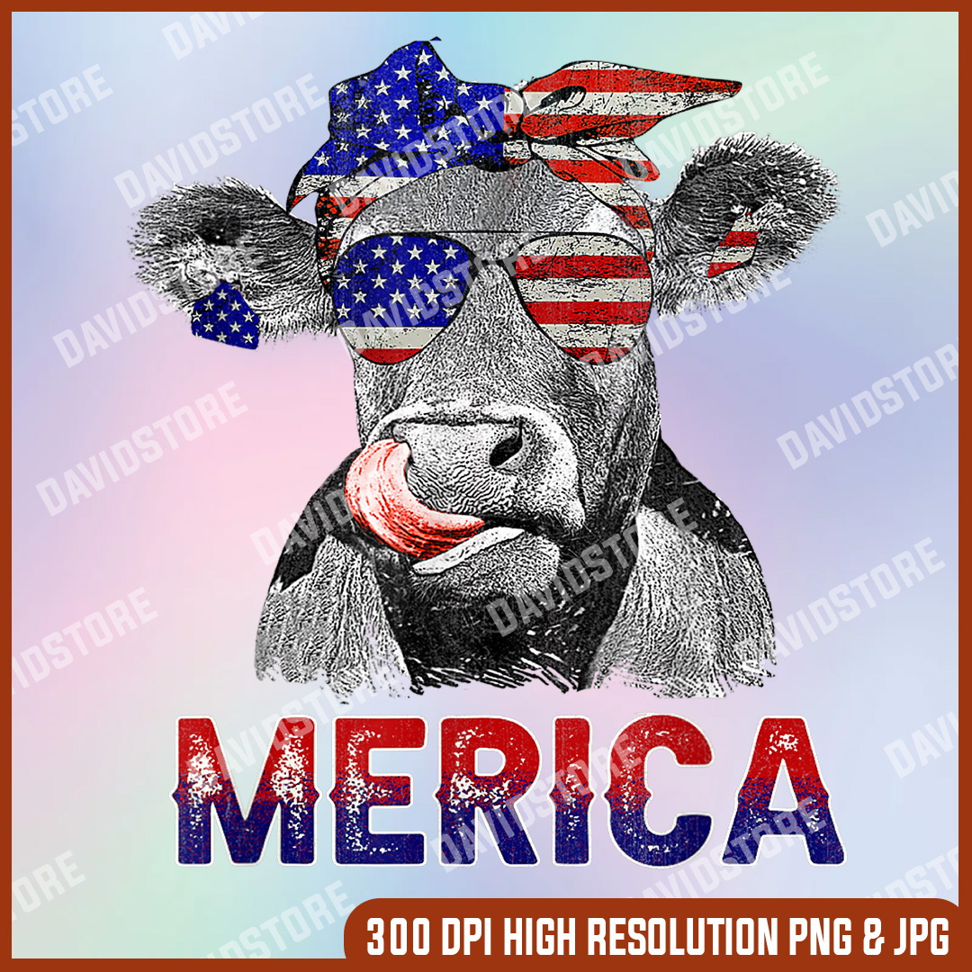 Independence Day Cow Merica 4th of July Cows Lovers 4th Of J | Inspire ...