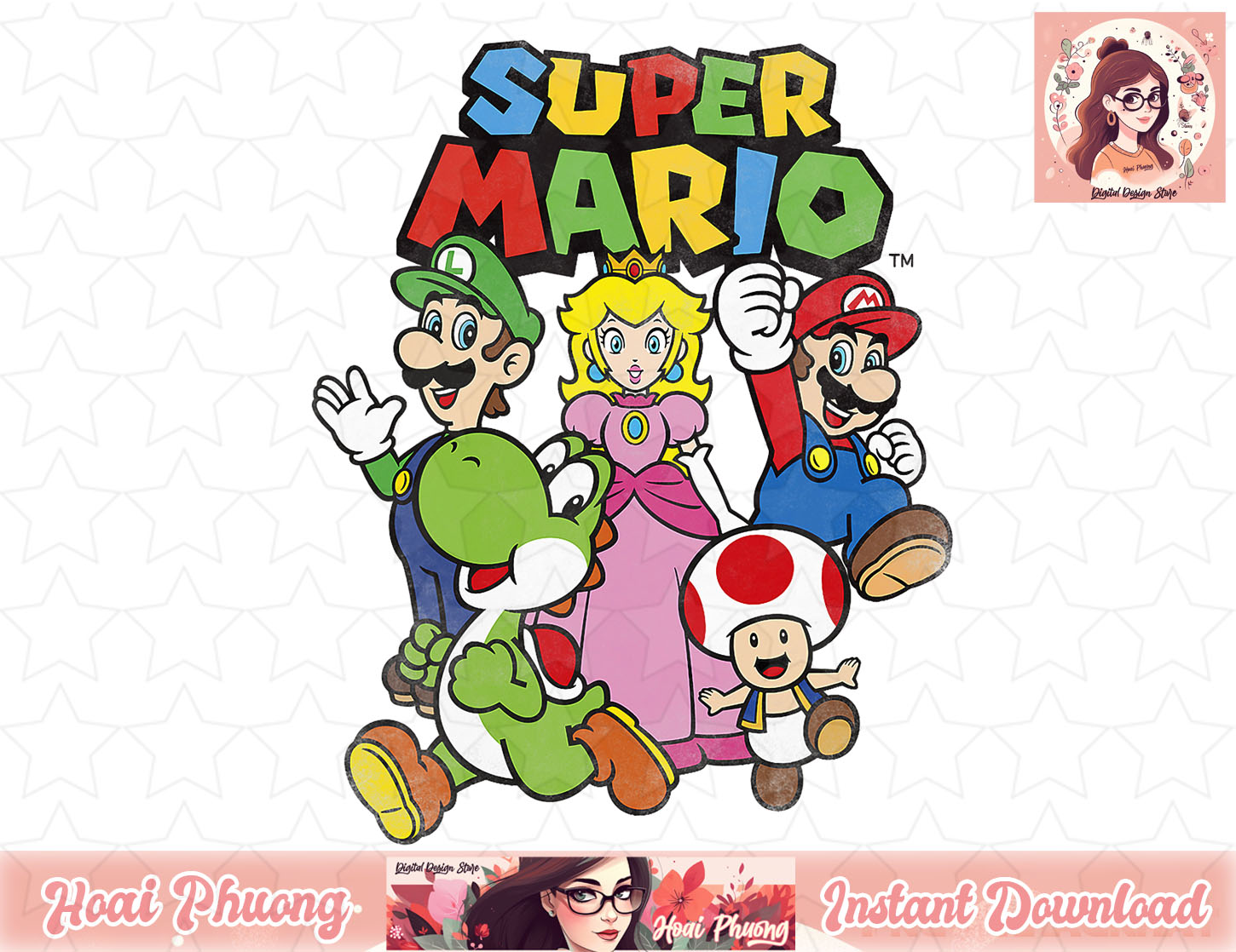 Nintendo Super Mario Heroes Group Graphic PNG Sublimation De | Inspire ...
