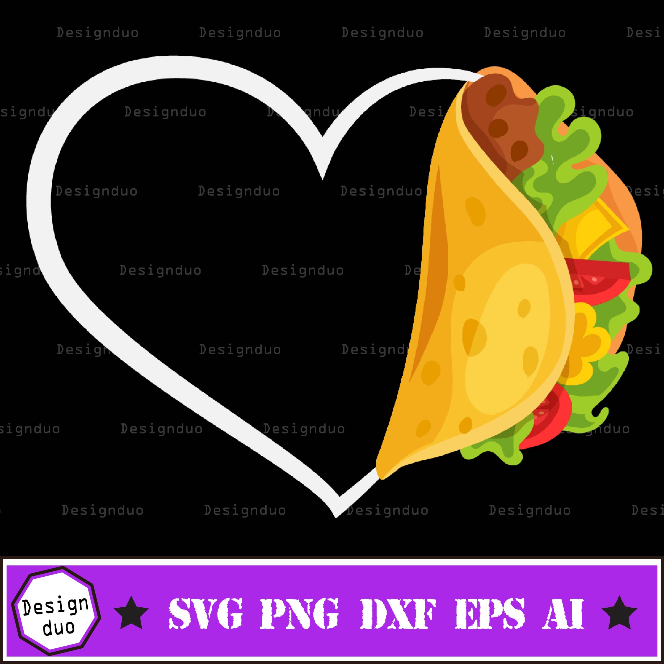 Cinco De Mayo Tacos Heart Svg, Silhouette, Cricut File Taco | Inspire ...