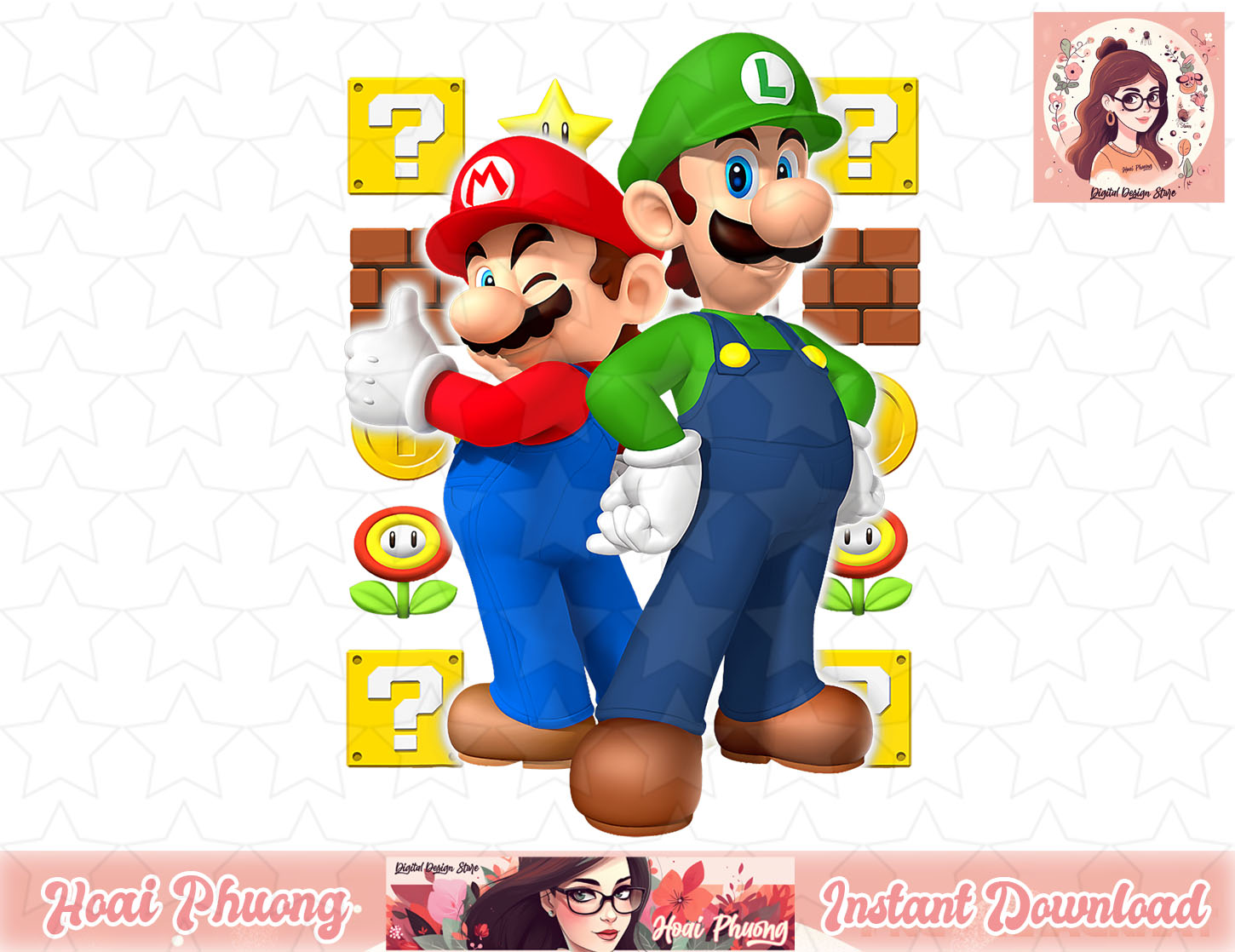 Nintendo Super Mario Luigi Thumbs Up Graphic PNG Sublimation | Inspire ...