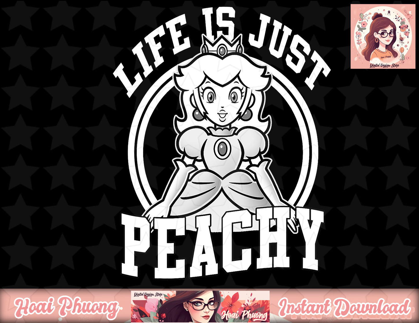 Nintendo Super Mario Princess Peach Life Is Peachy PNG Subli | Inspire ...