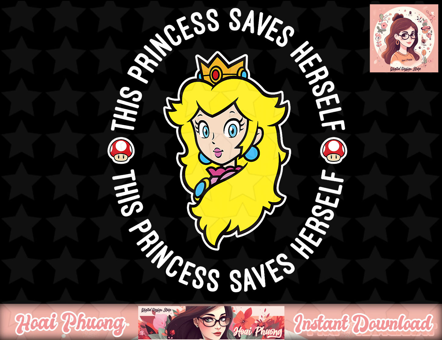 Nintendo Super Mario Princess Peach Saves Herself PNG Sublim - Inspire ...