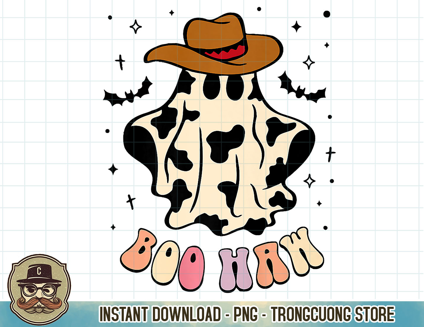 Boo haw ghost western cowboy cowgirl funny Halloween PNG Sub | Inspire ...