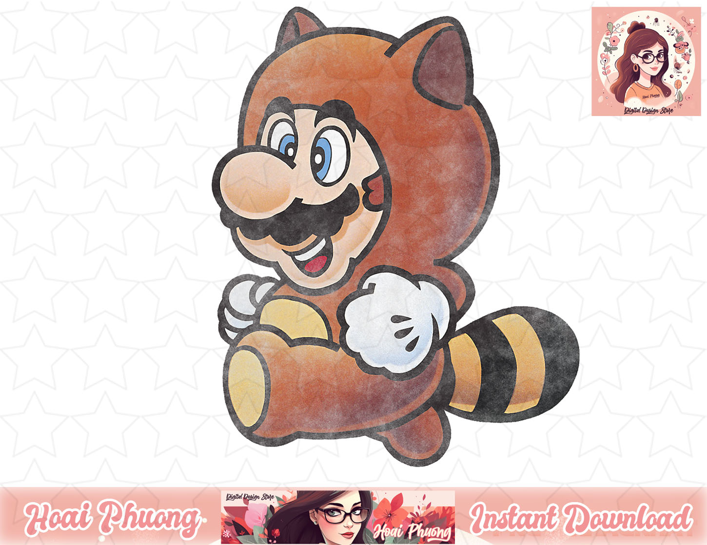 Nintendo Super Mario Tanooki Suit Vintage Graphic PNG Sublim | Inspire ...