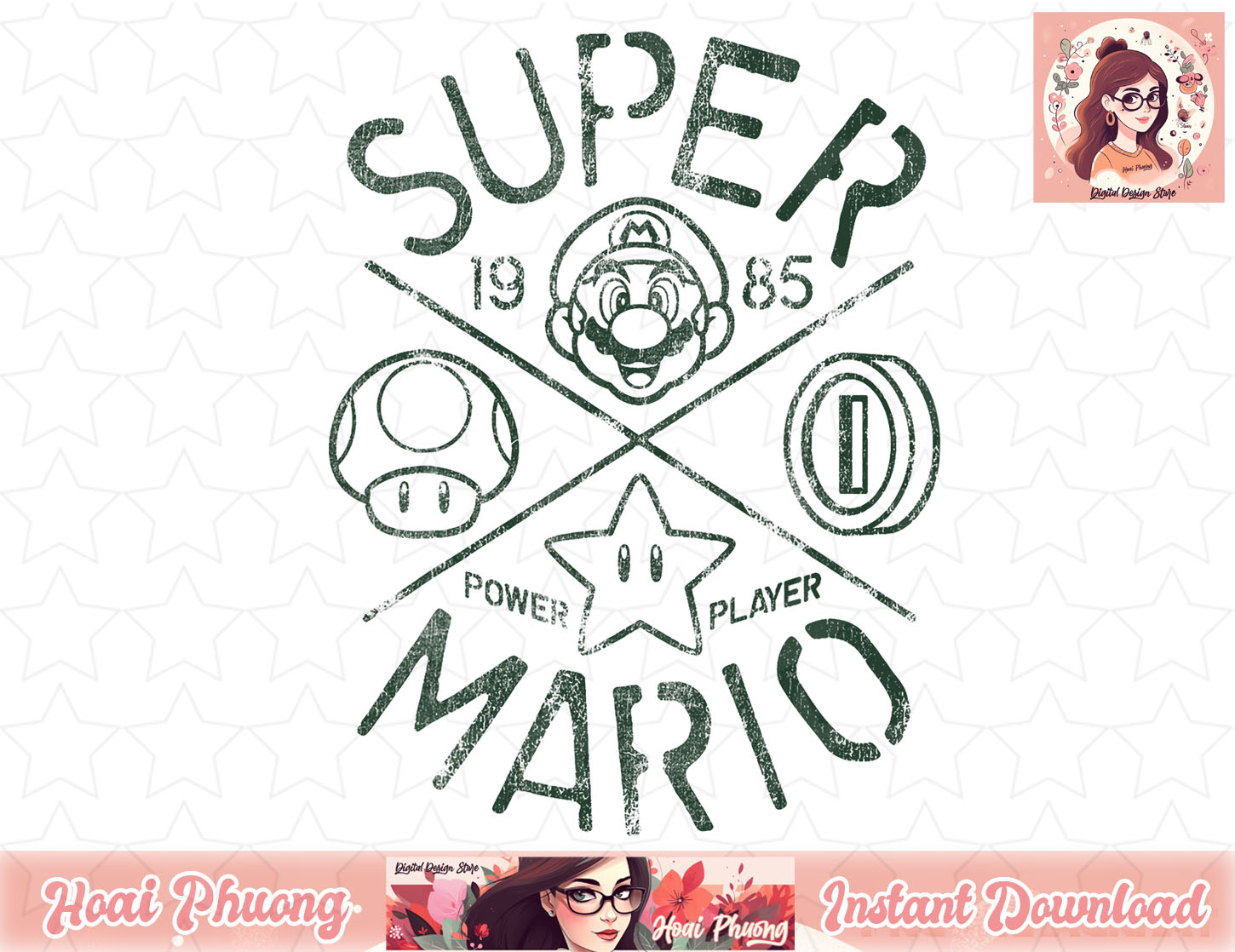 Nintendo Super Mario Vintage Crest 1985 Graphic PNG Sublimat - Inspire ...