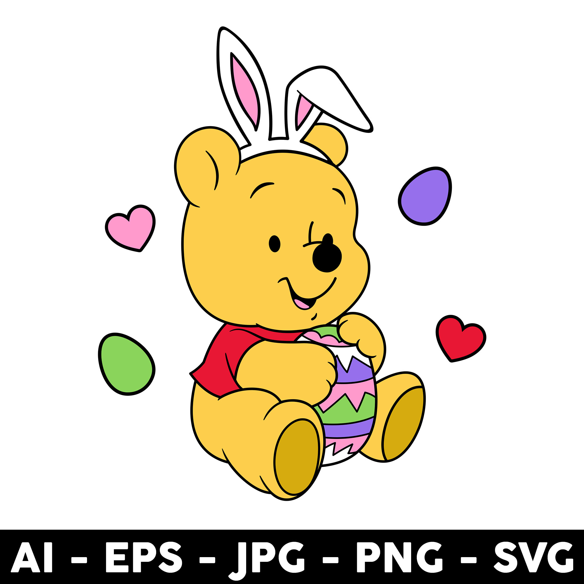 Baby Pooh Easter Bunny Svg, Baby Pooh Svg, Easter Bunny Svg, | Inspire ...
