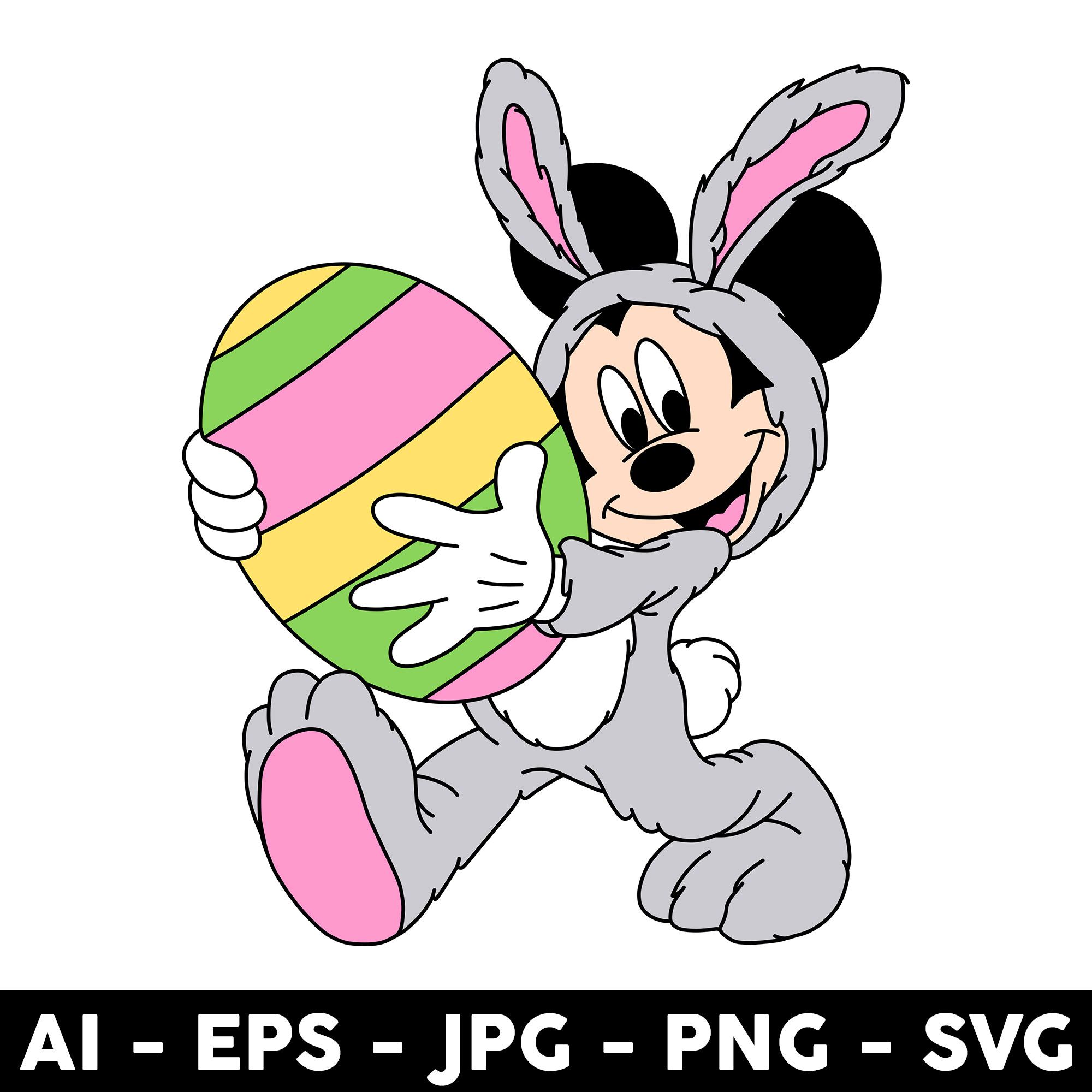 Easter Bunny Mickey Svg, Mickey Mouse Svg, Easter Bunny Svg, | Inspire ...