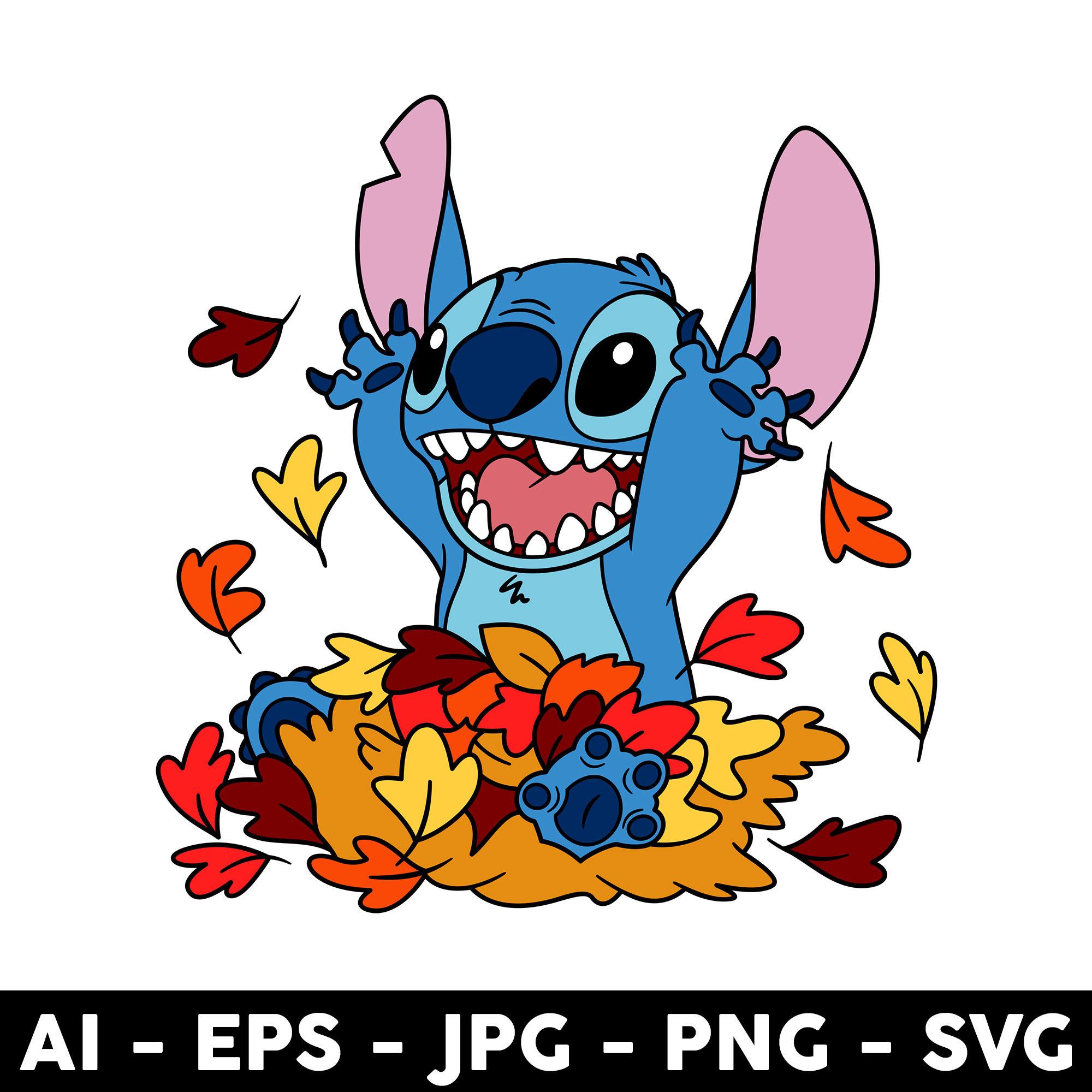 Stitch Autumn Leaves Svg, Autumn Leaves Svg, Stitch Svg, Car - Inspire ...