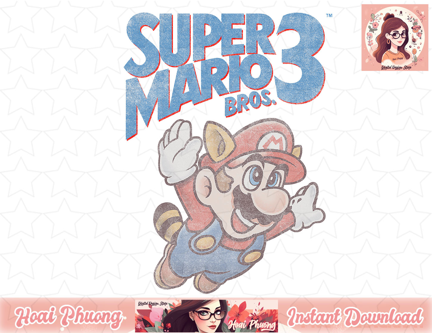 Super Mario 3 Flying Mario Vintage Distressed Poster PNG Sub | Inspire ...