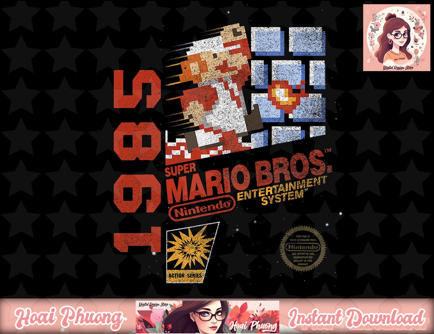 Super Mario 1985 Retro Cover PNG Sublimation Design, Digital - Inspire ...