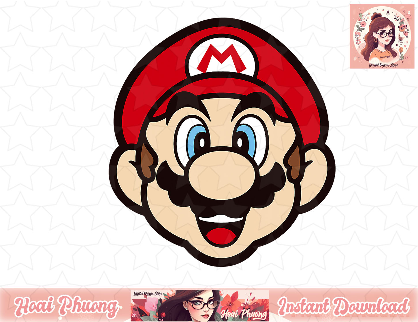 Super Mario Big Face Mario PNG Sublimation Design, Digital D | Inspire ...