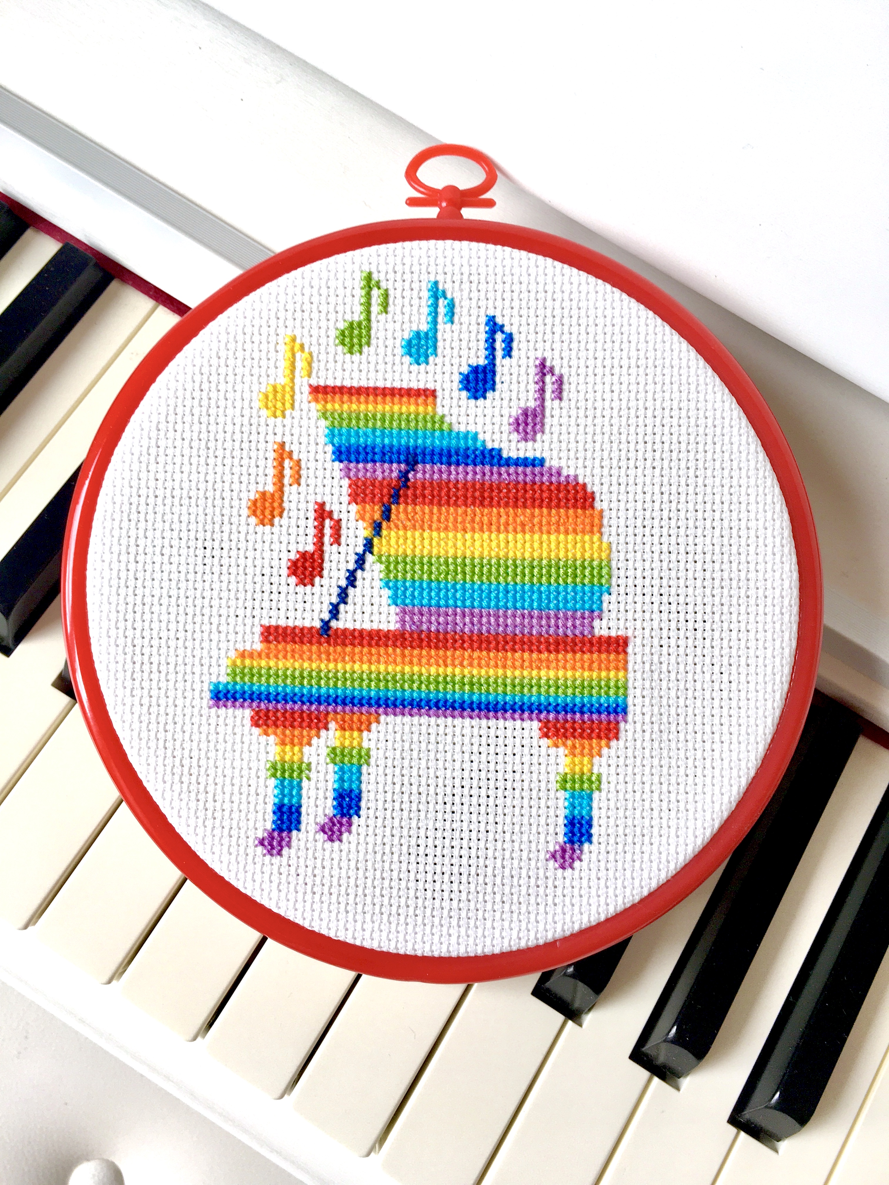 RAINBOW PIANO cross stitch pattern PDF by CrossStitchingForF | Inspire ...
