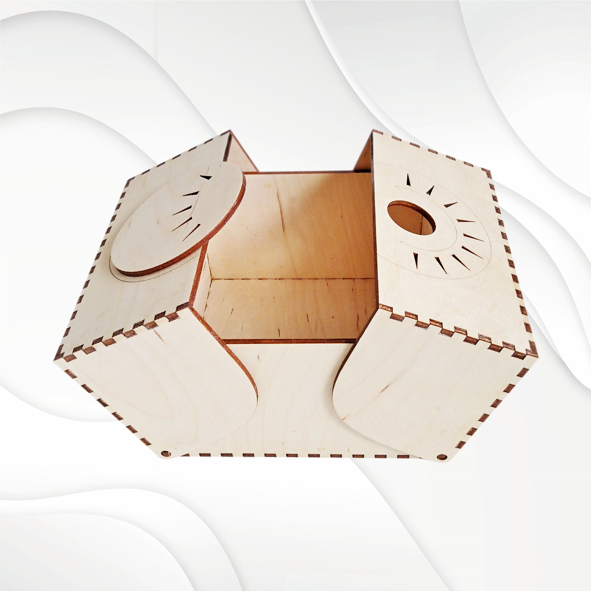 Gift box sun pattern, design laser cut. Jewelry box, svg dxf - Inspire ...