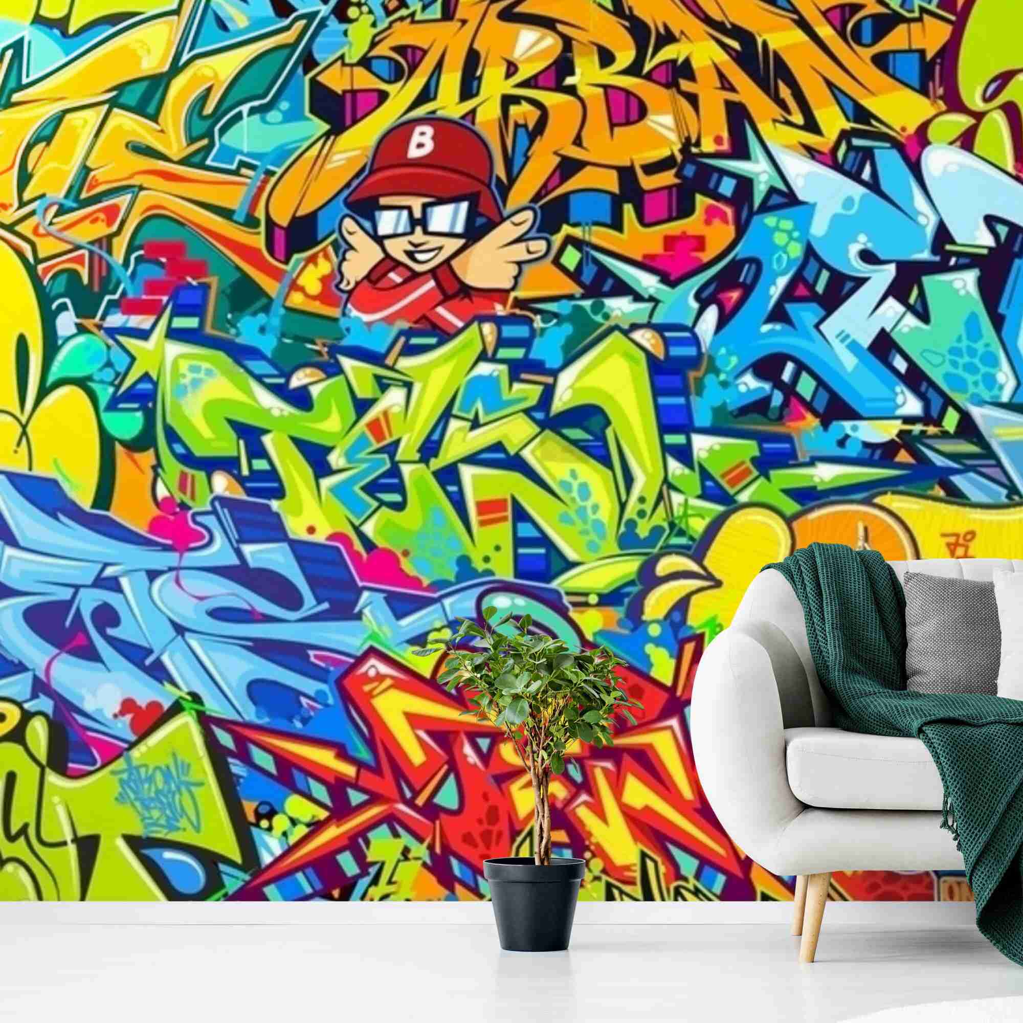 Graffiti Wallpaper Self-adhesive, Colorful Graffiti Murals f | Inspire ...