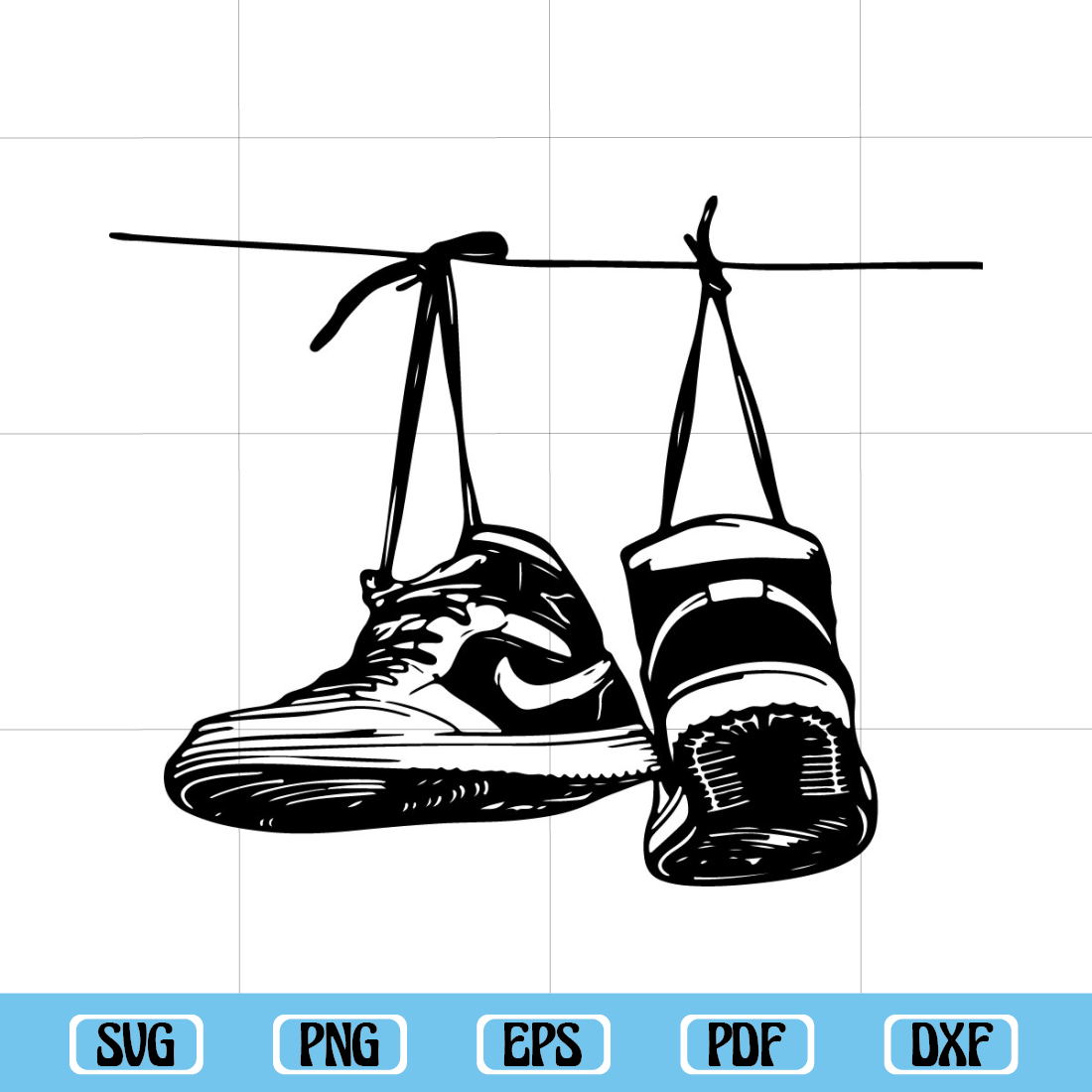 Air Jordan 1 Shoes Silhouette Svg, Shoes Brand Svg, Air Jor | Inspire ...