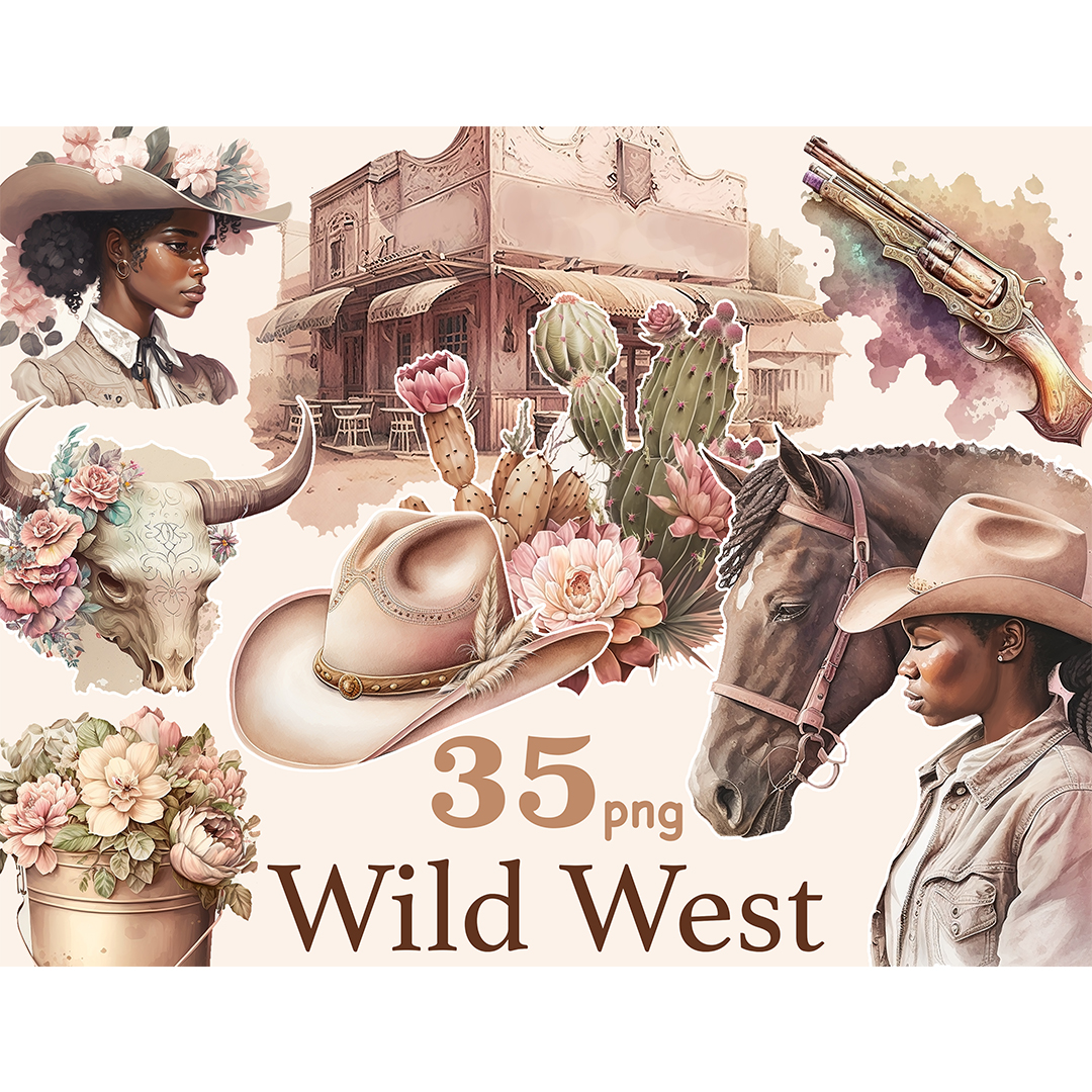 Cowgirl Clipart | Western Illustration - Inspire Uplift