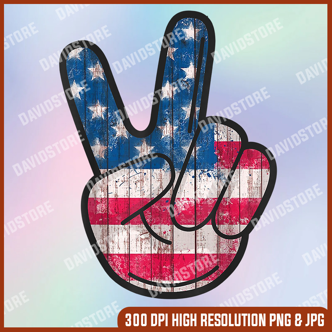 American Flag Peace Sign Hand Memorial day, American Flag, I | Inspire ...