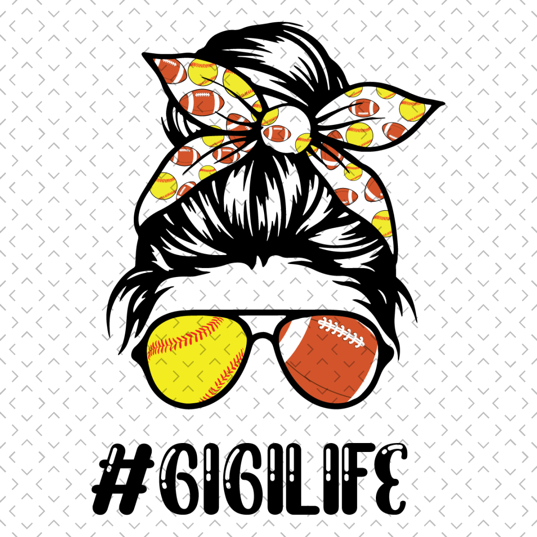 Gigi Life Softball Football Svg, Mothers Day Svg, Sport Svg, | Inspire ...