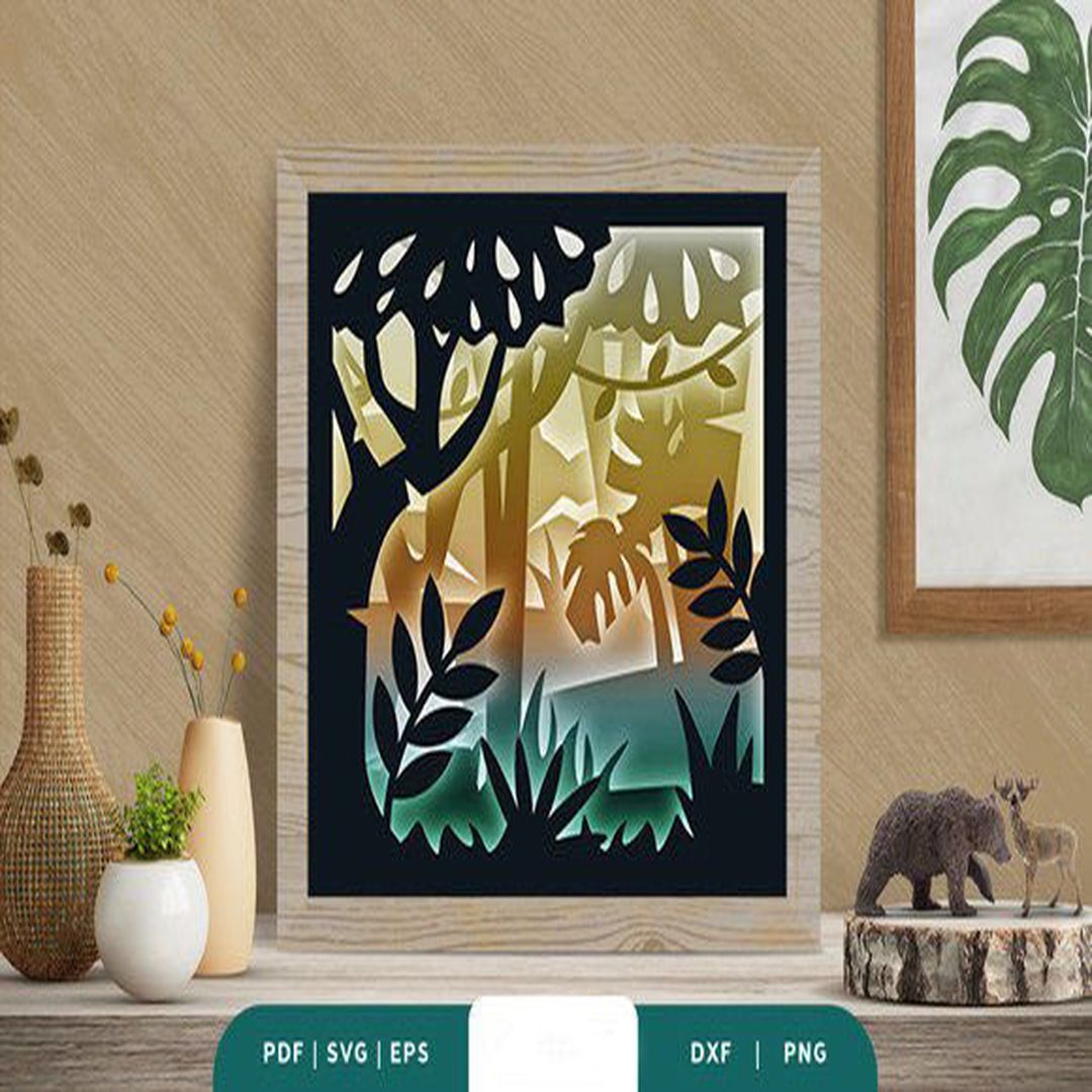 Tropical Forest Landscape 3D Shadow Box, Shadow Box Template - Inspire ...