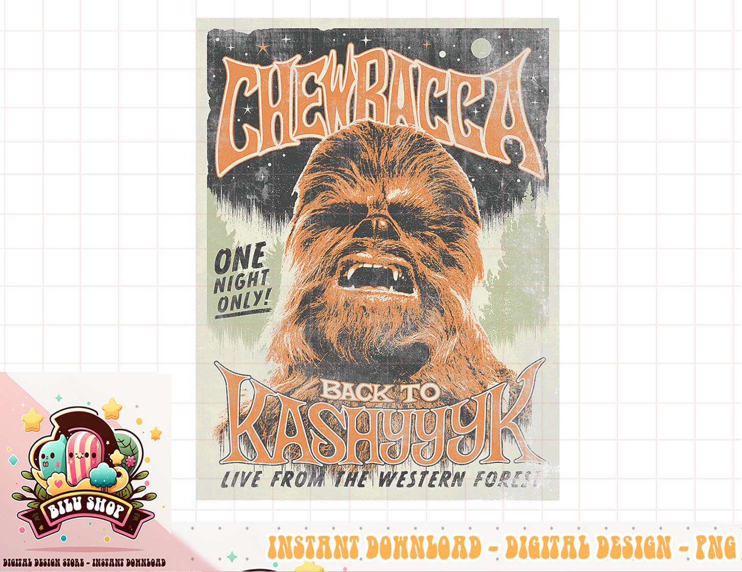 Star Wars Chewbacca Back To Kashyyyk Vintage Concert png | Inspire Uplift