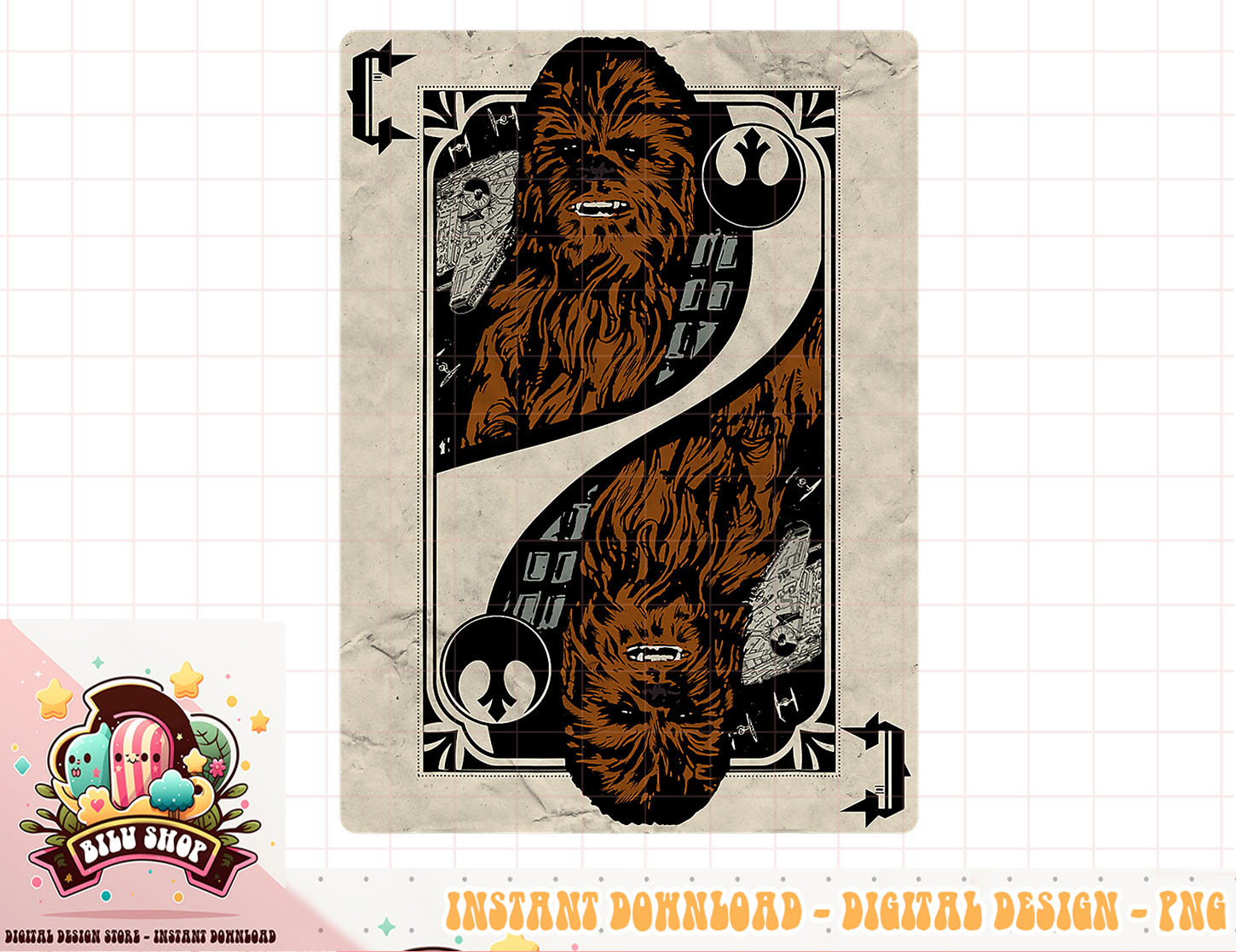 Star Wars Chewbacca Playing Card Rebel Card png - Inspire Uplift