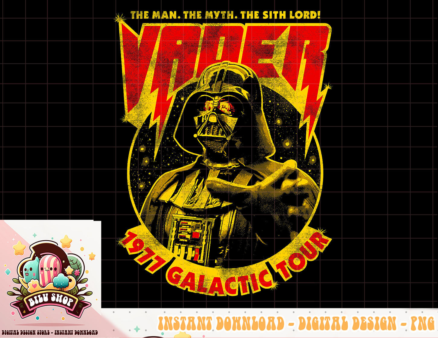 Star Wars Darth Vader 1977 Galactic Tour Poster png | Inspire Uplift