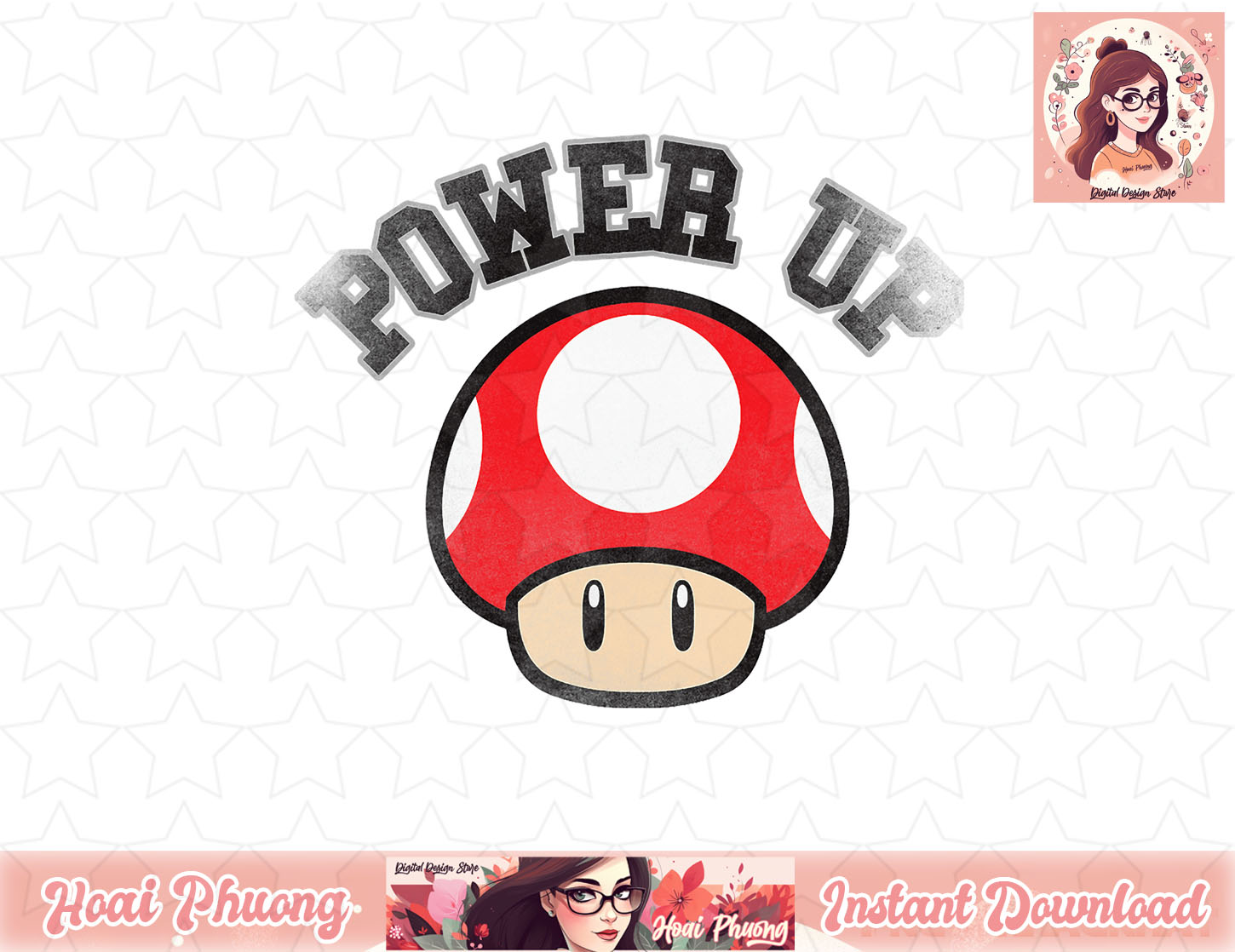 Super Mario Power Up Mushroom Distressed Portrait PNG Sublim | Inspire ...