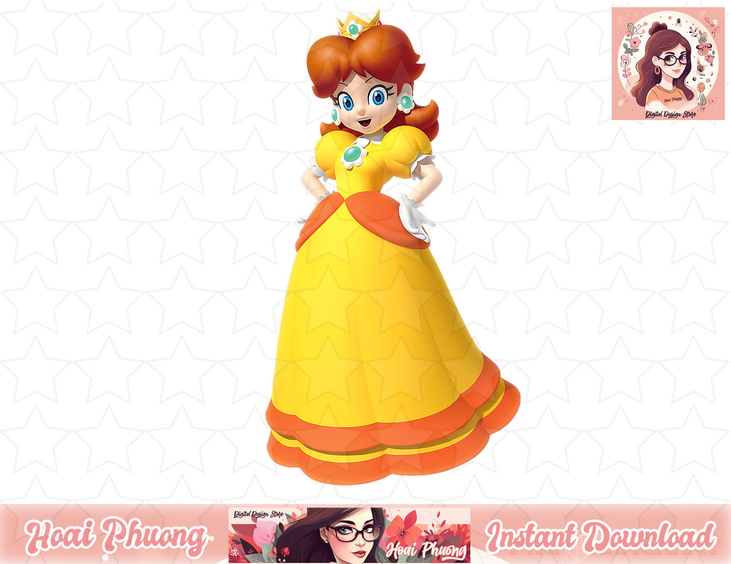 Super Mario Princess Daisy 3D Poster PNG Sublimation Design, | Inspire ...