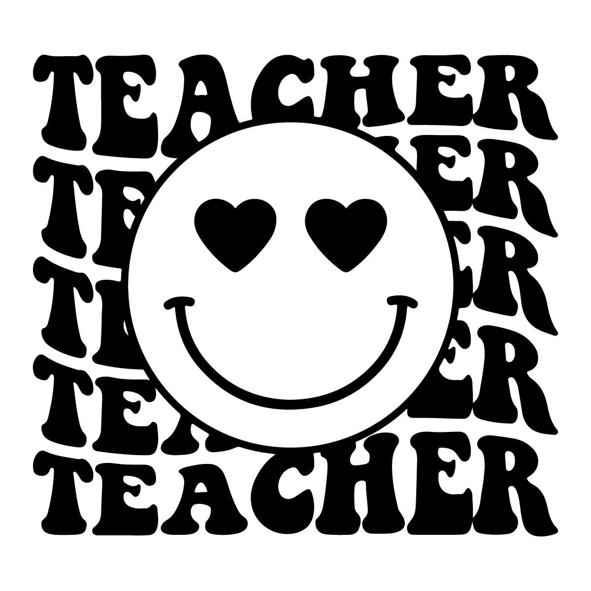 Happy Face Teacher SVG PNG Teacher Life SVG Cutting Files - Inspire Uplift