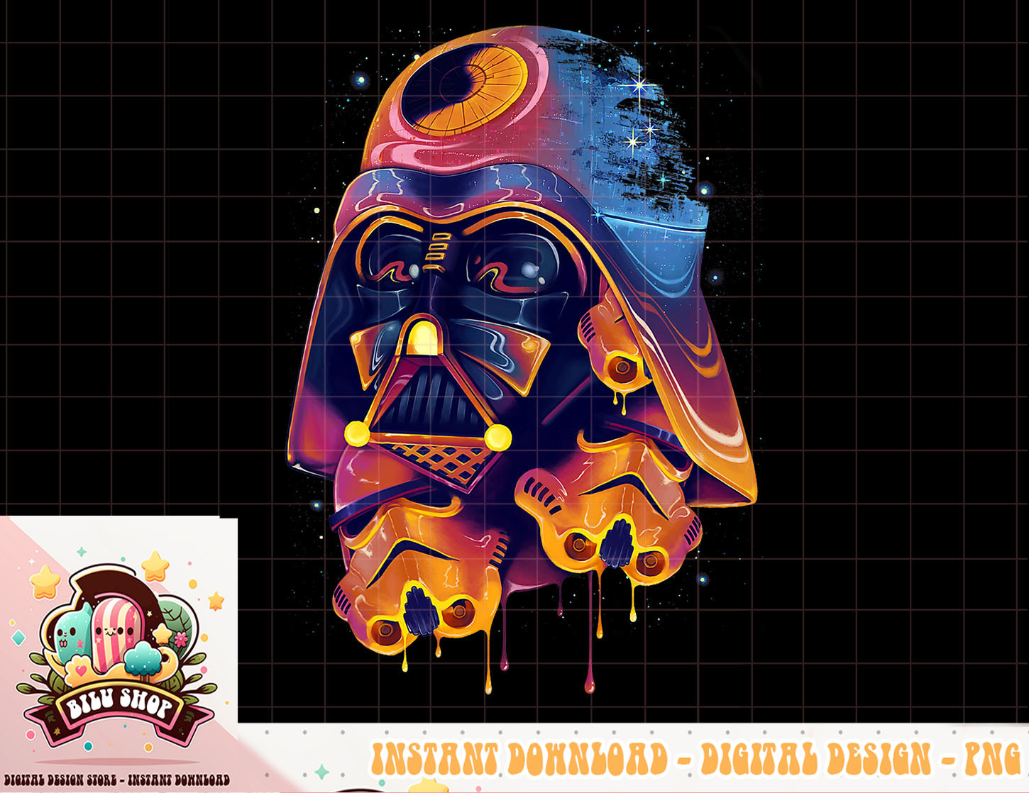 Star Wars Darth Vader Trooper Helmets Psychedelic Drip png | Inspire Uplift