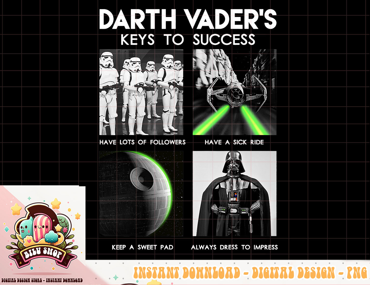 Star Wars Darth Vader's Keys To Success Graphic png | Inspire Uplift