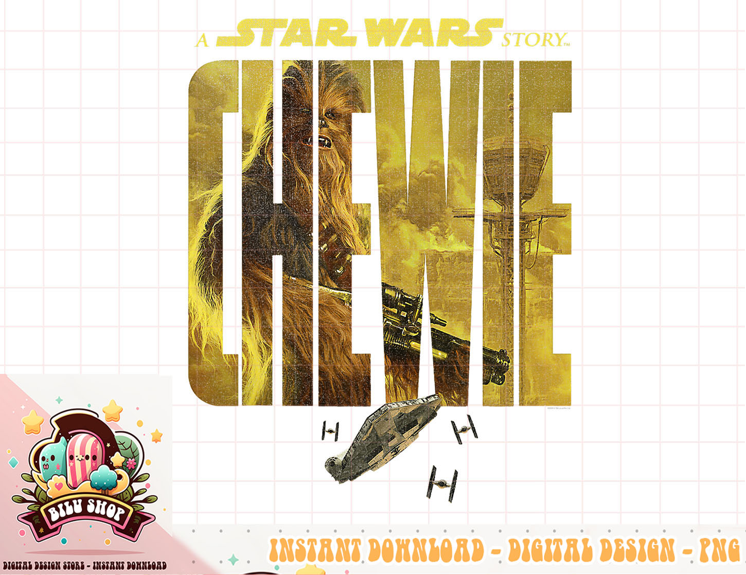 Star Wars Han Solo Story Chewie Logo Silhouette Fill png | Inspire Uplift
