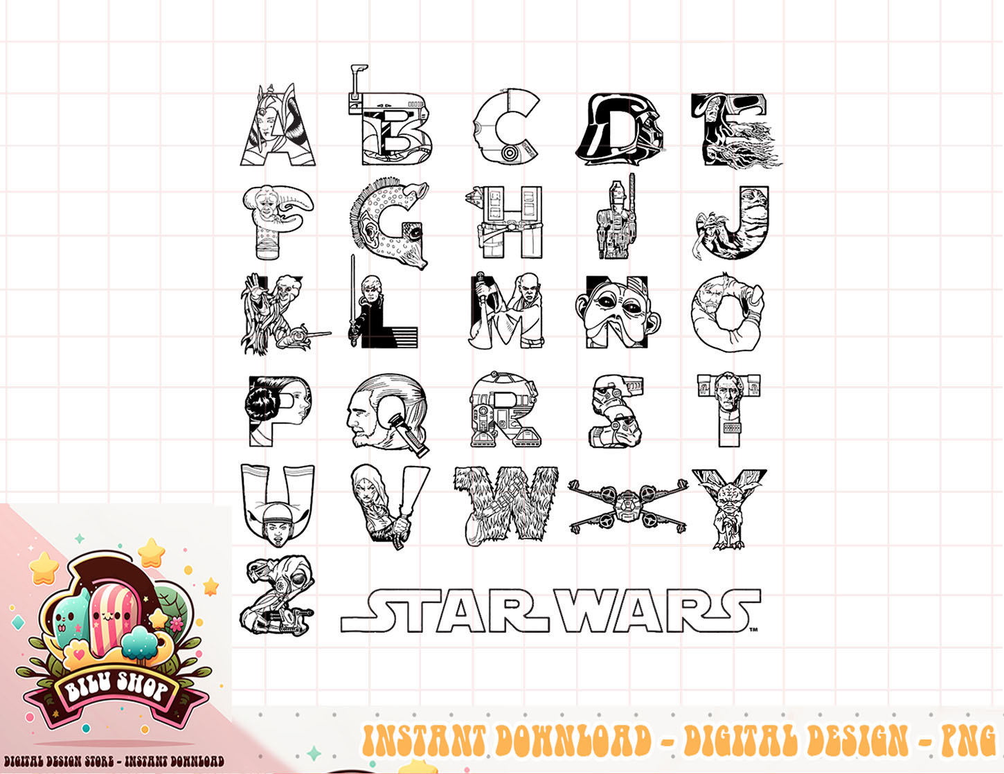 Star Wars In An Alphabet Far, Far Away Characters png | Inspire Uplift