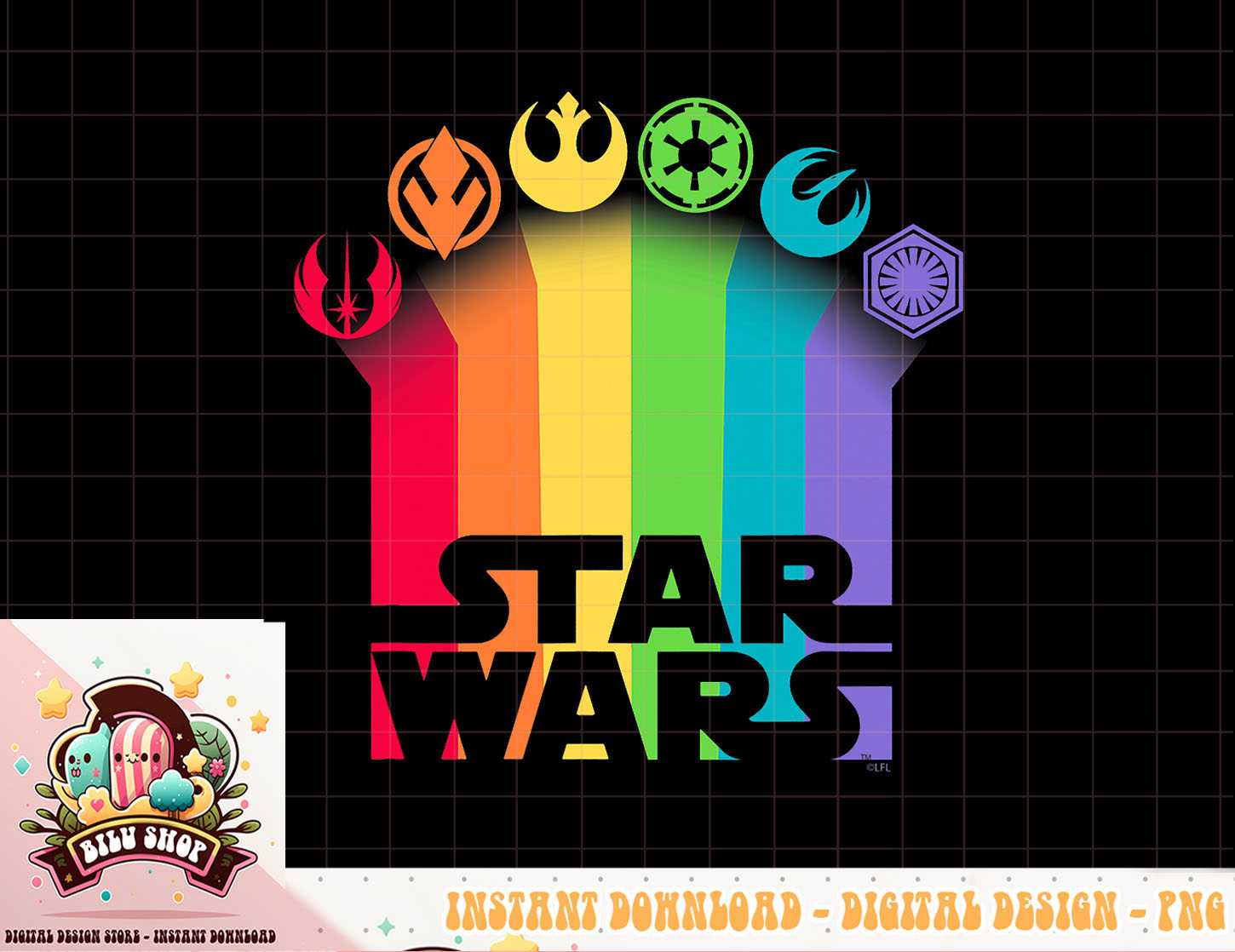 Star Wars Logo with Pride Icons png | Inspire Uplift